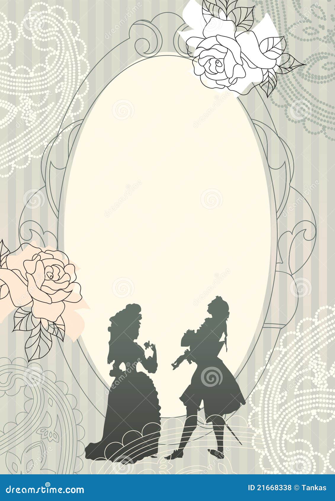 Background with Rococo Silhouettes Stock Vector - Illustration of ...