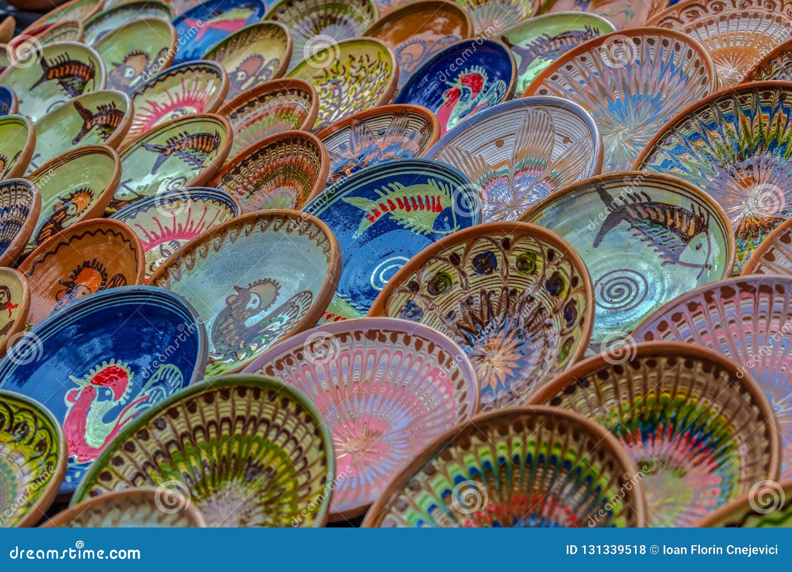 Background with Romanian Traditional Ceramic Stock Photo - Image of ...