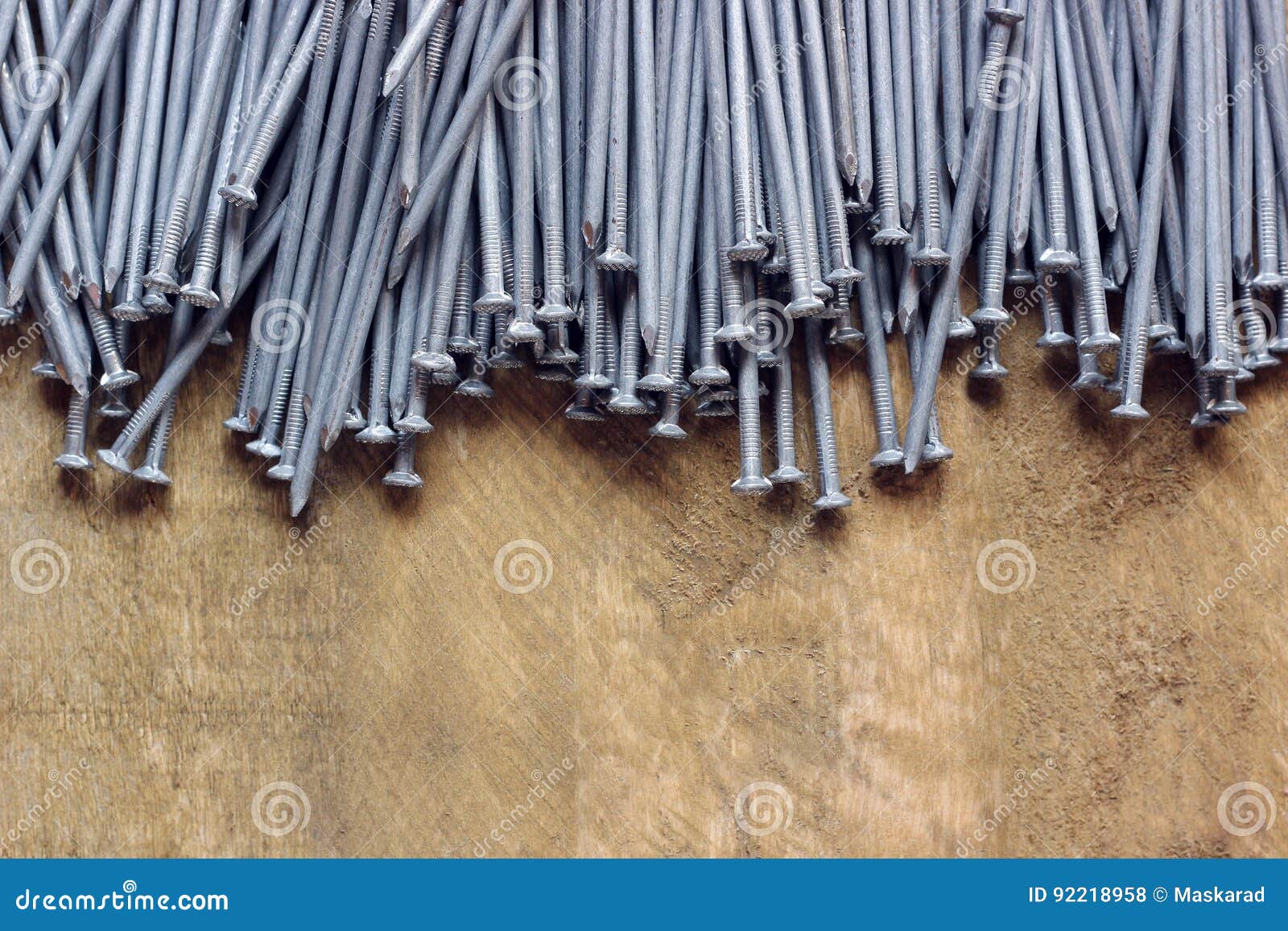 Background of Roofing Nails, Top View Stock Photo - Image of iron ...