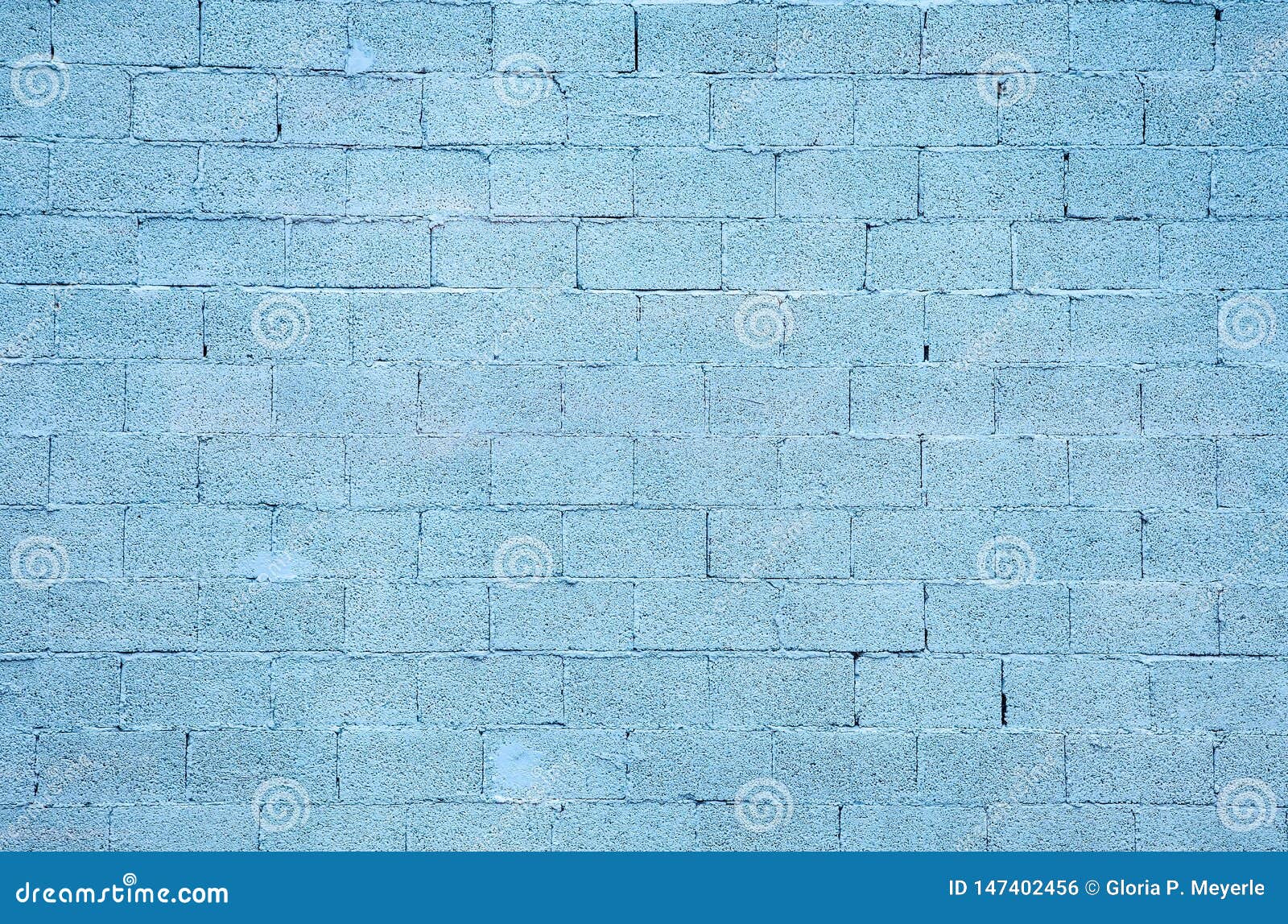 Painted Light Blue Brick Wall Background Stock Photo - Image of surface ...