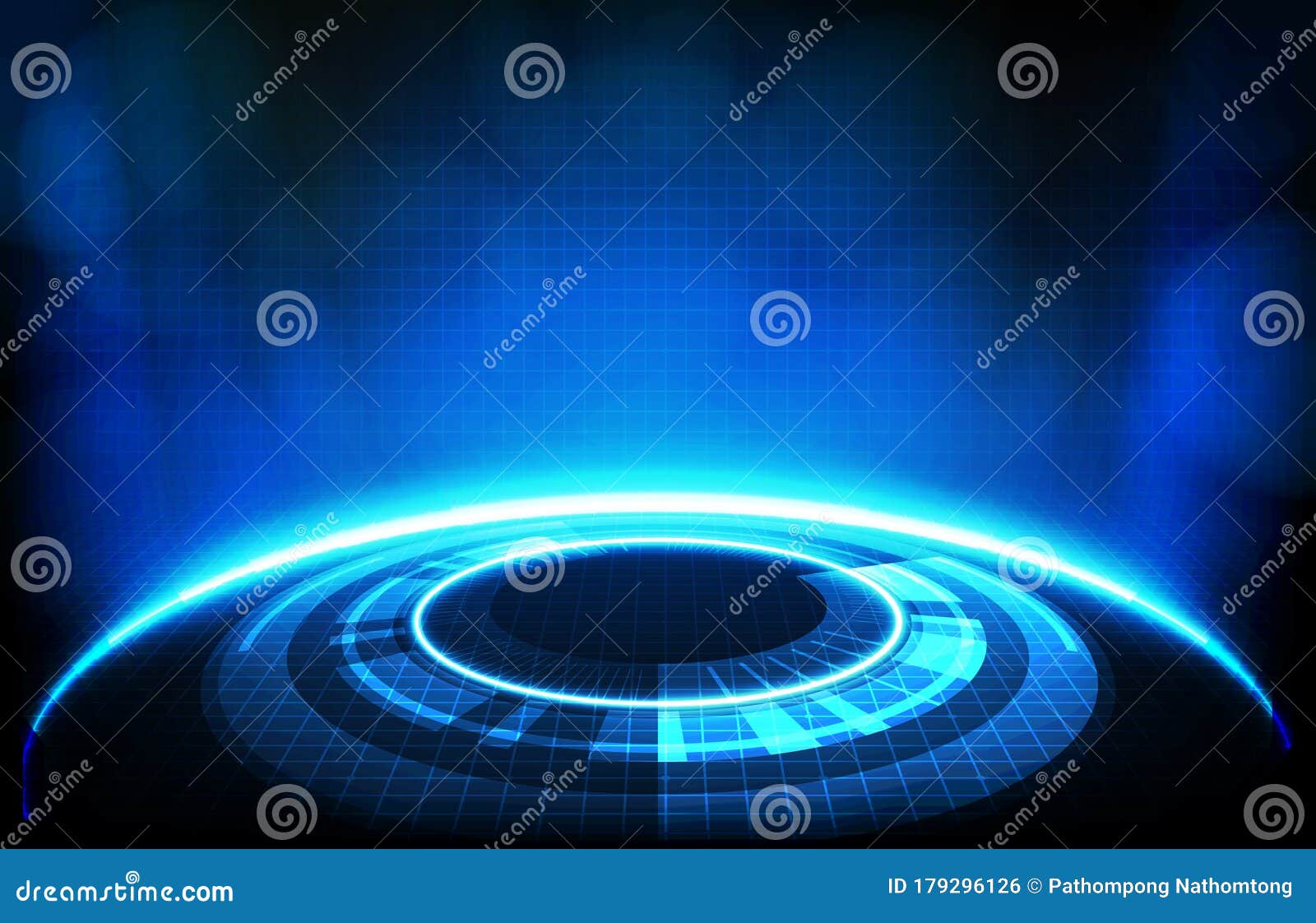 Background of Round Futuristic Technology User Interface Screen Hud ...