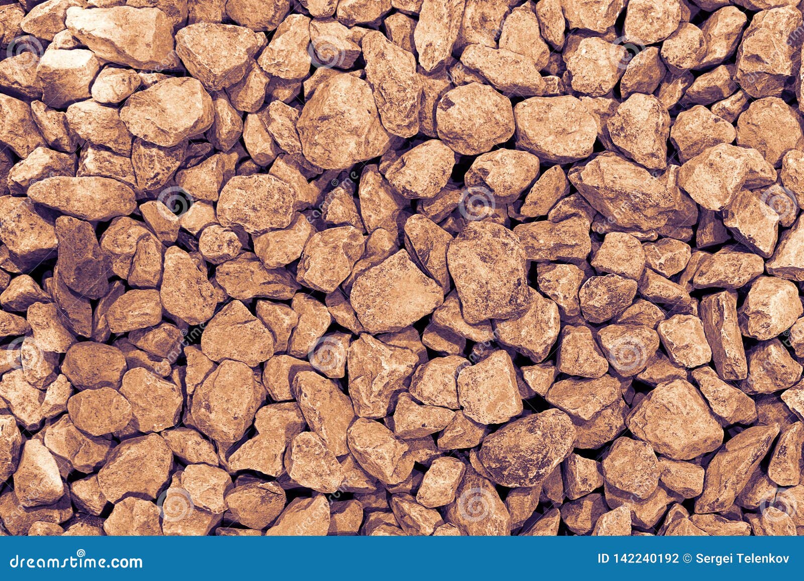 Background from a Round Light Brown Stone. Dark Pebbles Closeup Folded ...