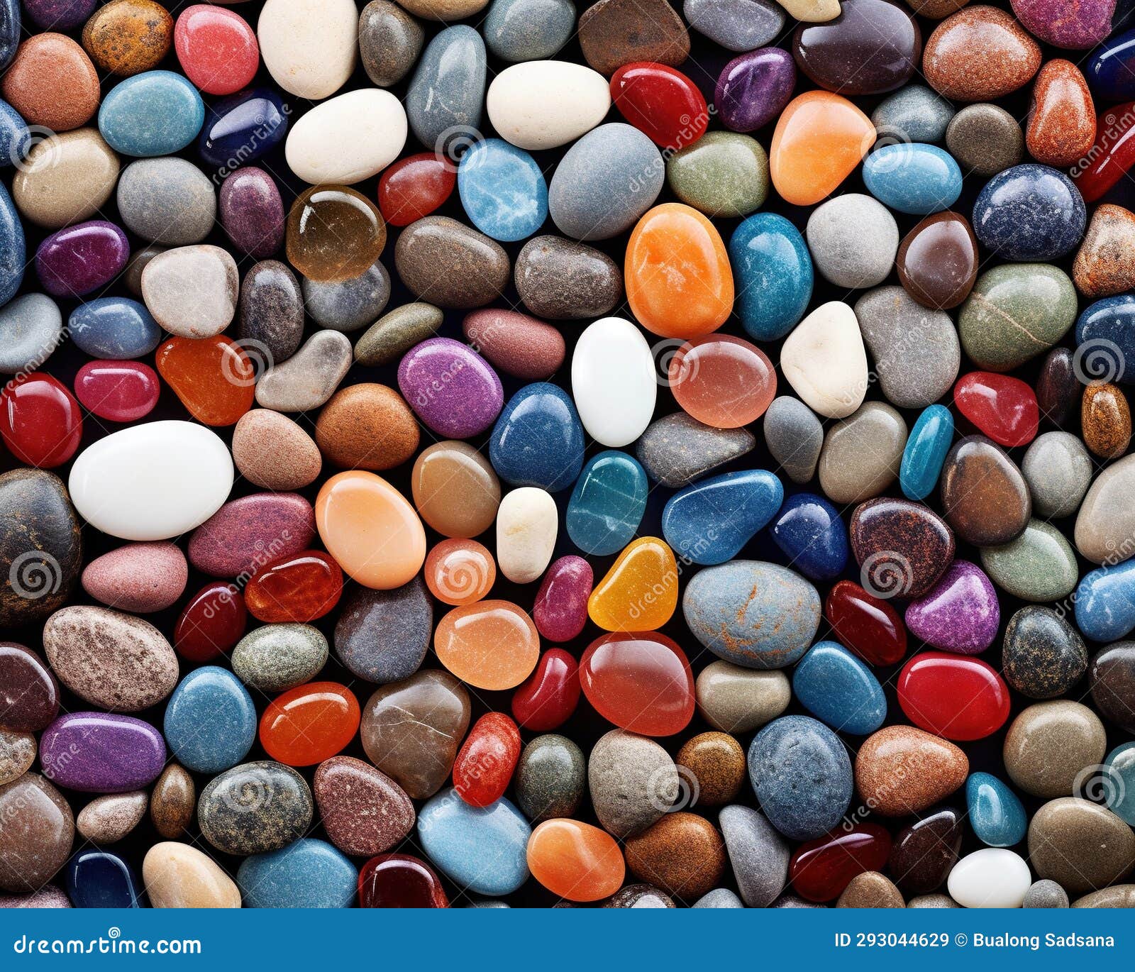 The Background is Round Pebbles with Multicolored Rounded Shiny Small ...