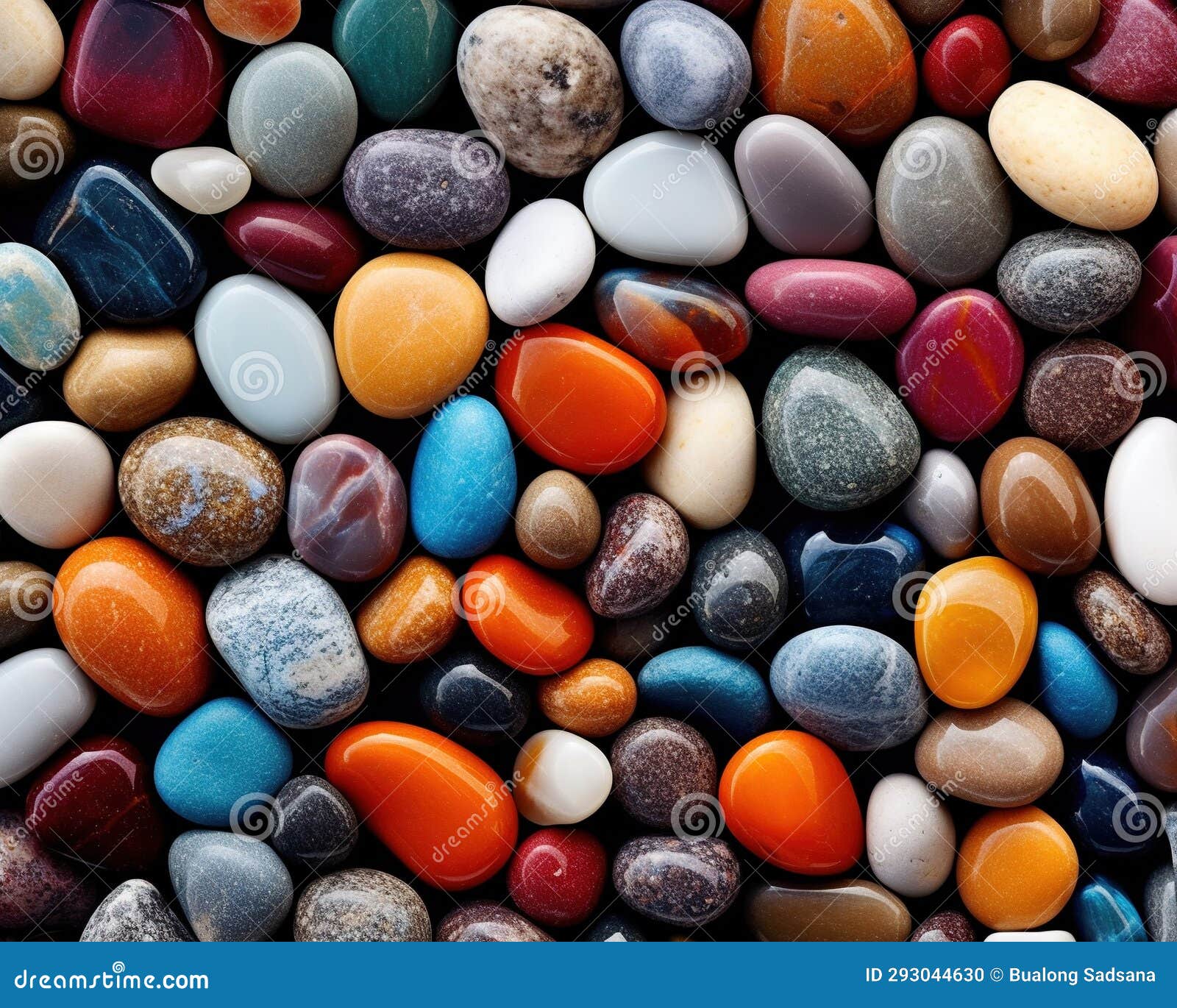 The Background is Round Pebbles with Multicolored Rounded Shiny Small ...