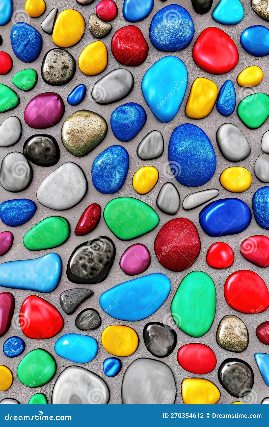 Background from Round Pebbles Pattern, 3d Multicolored Rounded Shiny ...