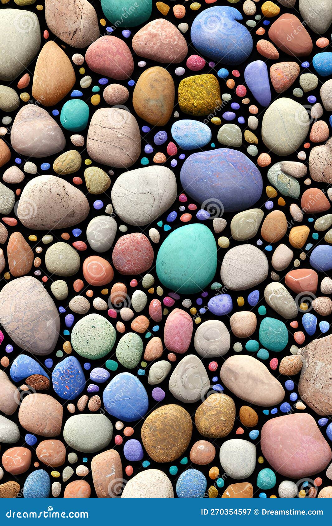 Background from Round Pebbles Pattern, 3d Multicolored Rounded Small ...