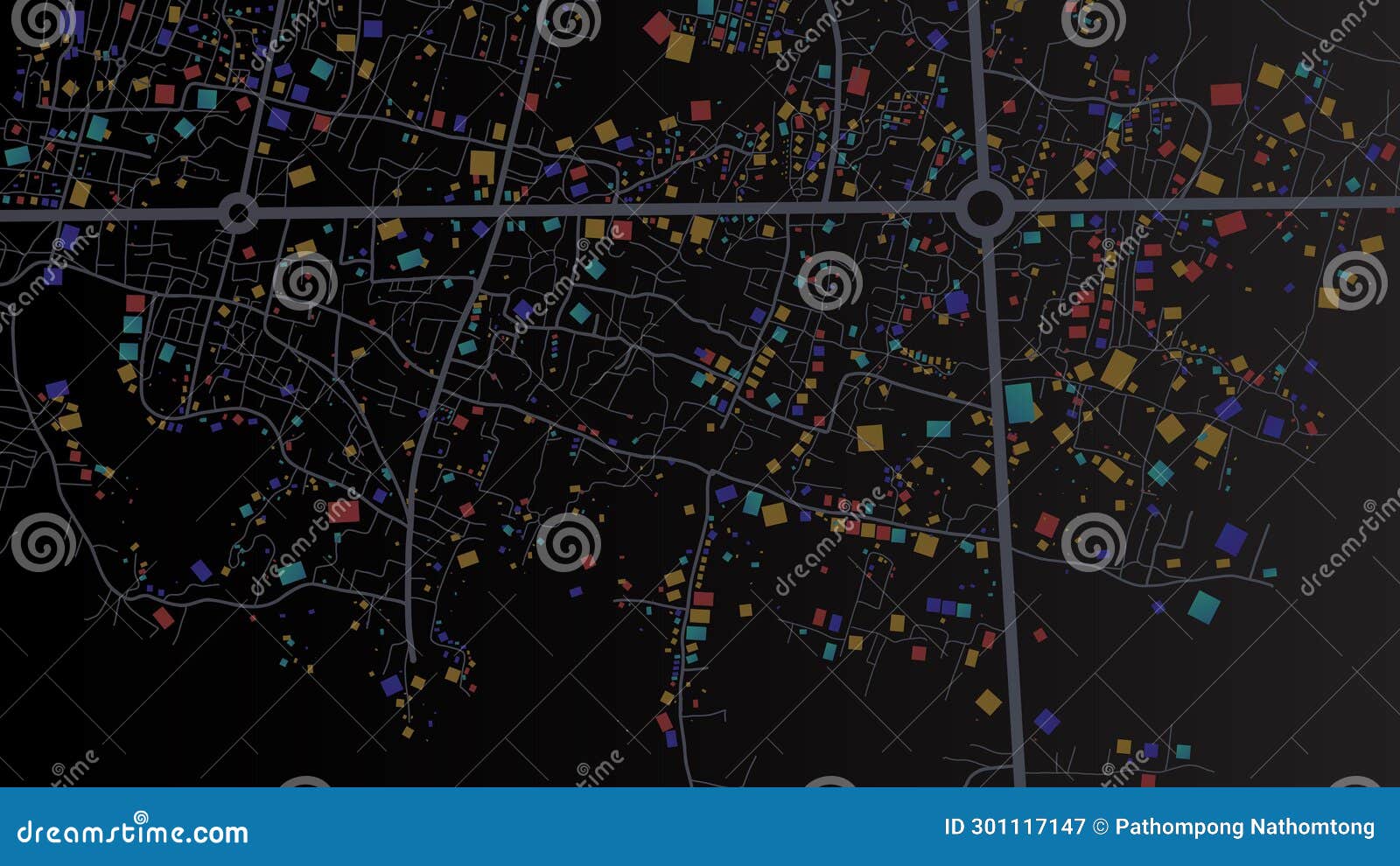 Background of Route Navigation Location Map with Color Construction ...