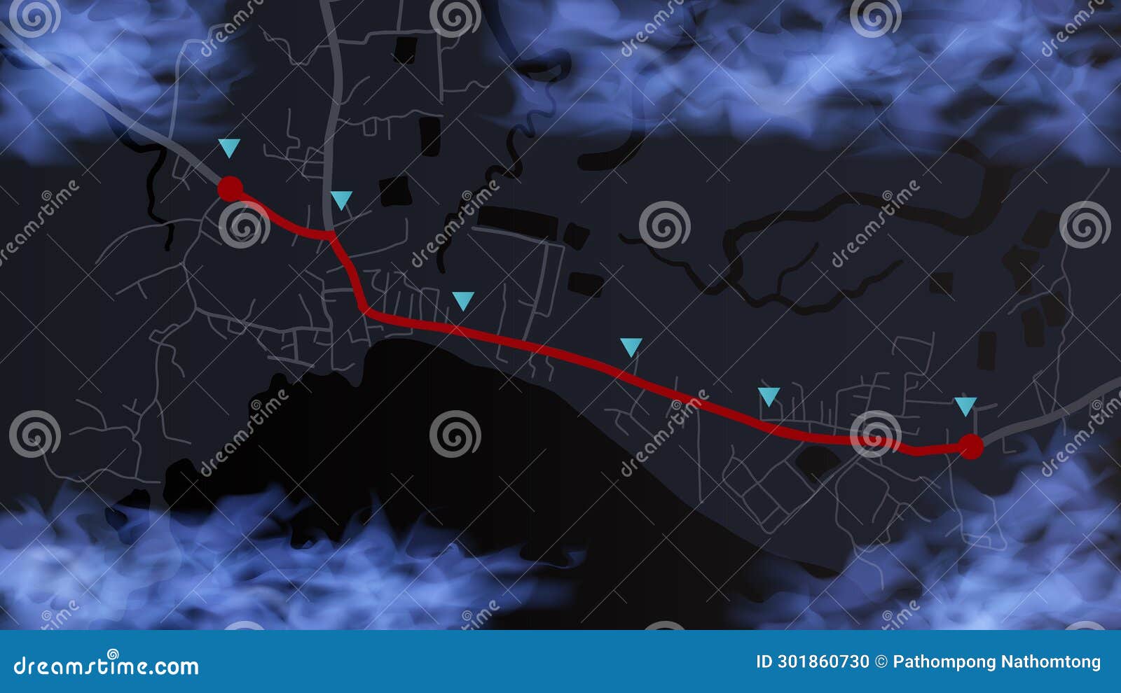 Background of Route Racetrack Navigation Location Map with Checkpoint ...