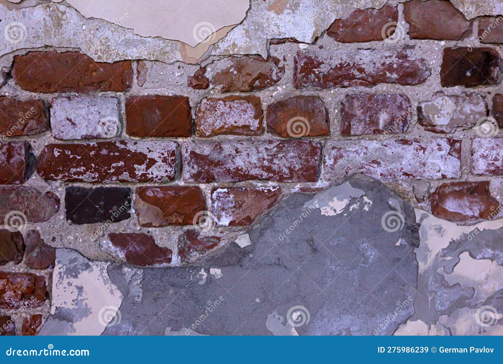Ruined Wall Background with Bricks Stock Image - Image of brick, bricks ...