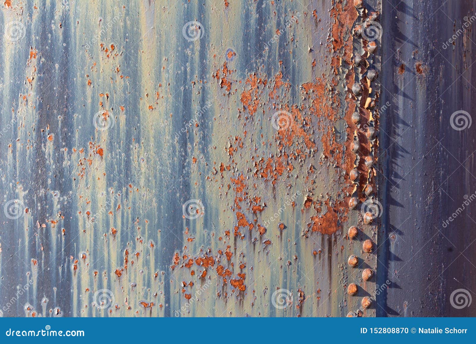 Background of Rusted Metal and Corroded Paint, Rivets Stock Photo ...
