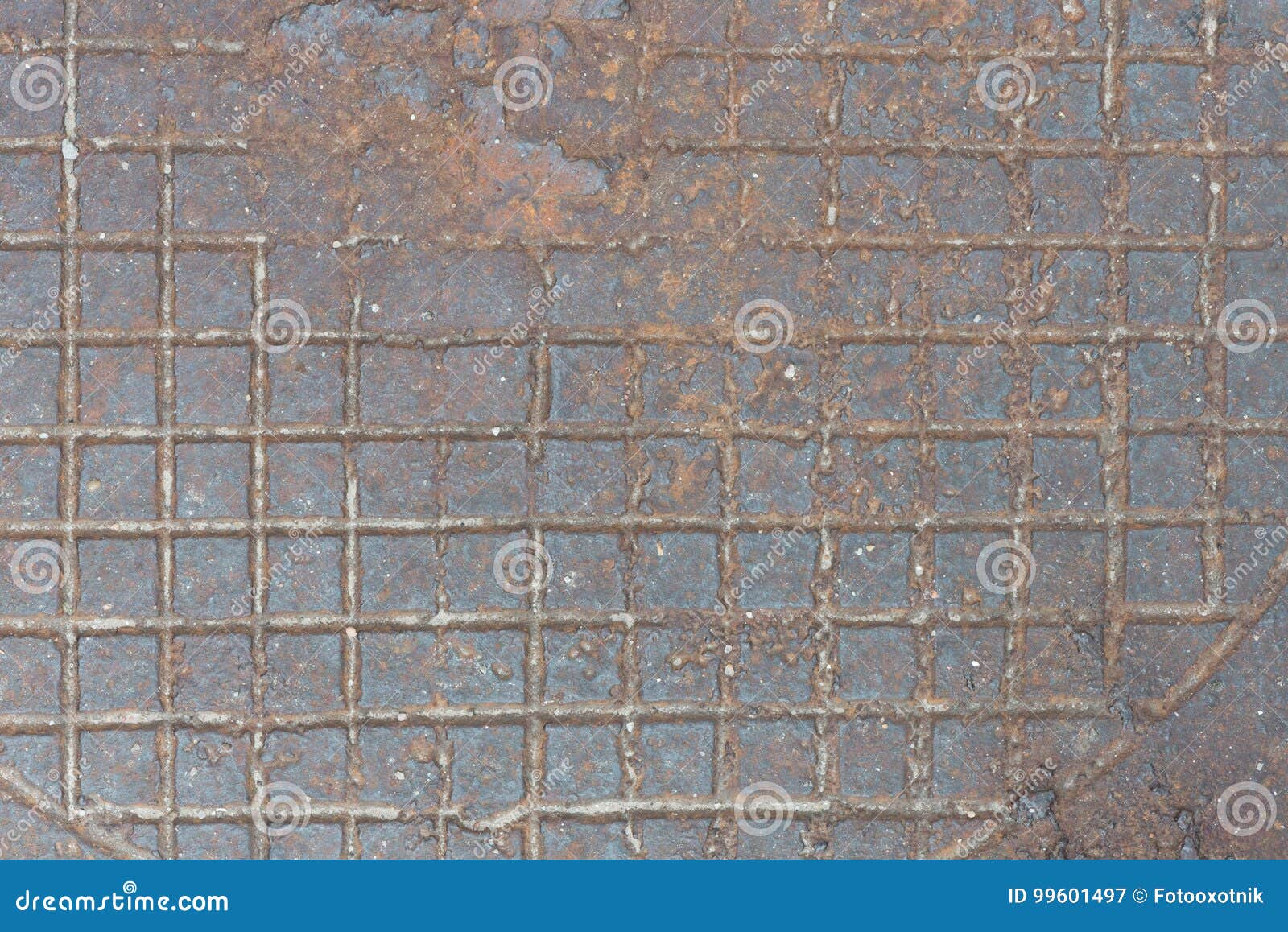 Background from Rusty Cast Iron with the Checkered Relief Drawing Stock ...