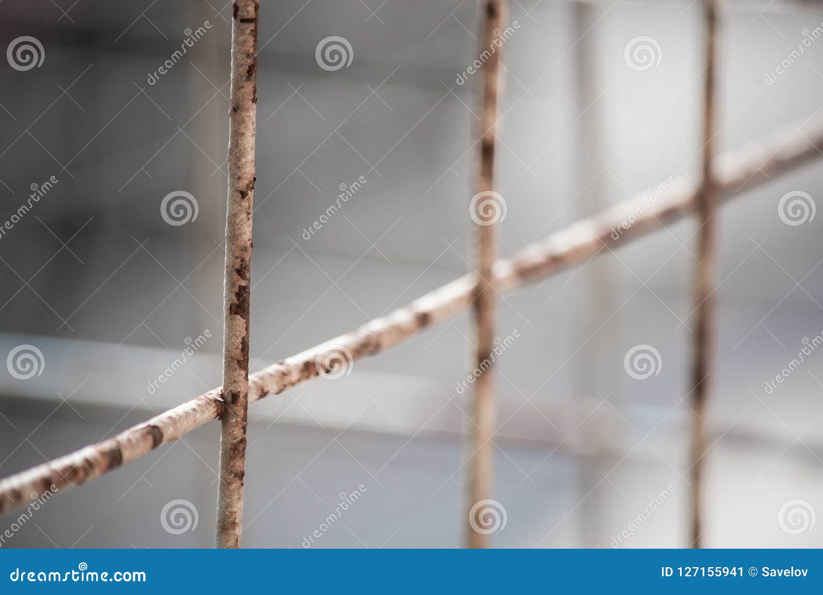 Rusty Grating Around The Football Field Opposite The Rusty Gate Stock ...