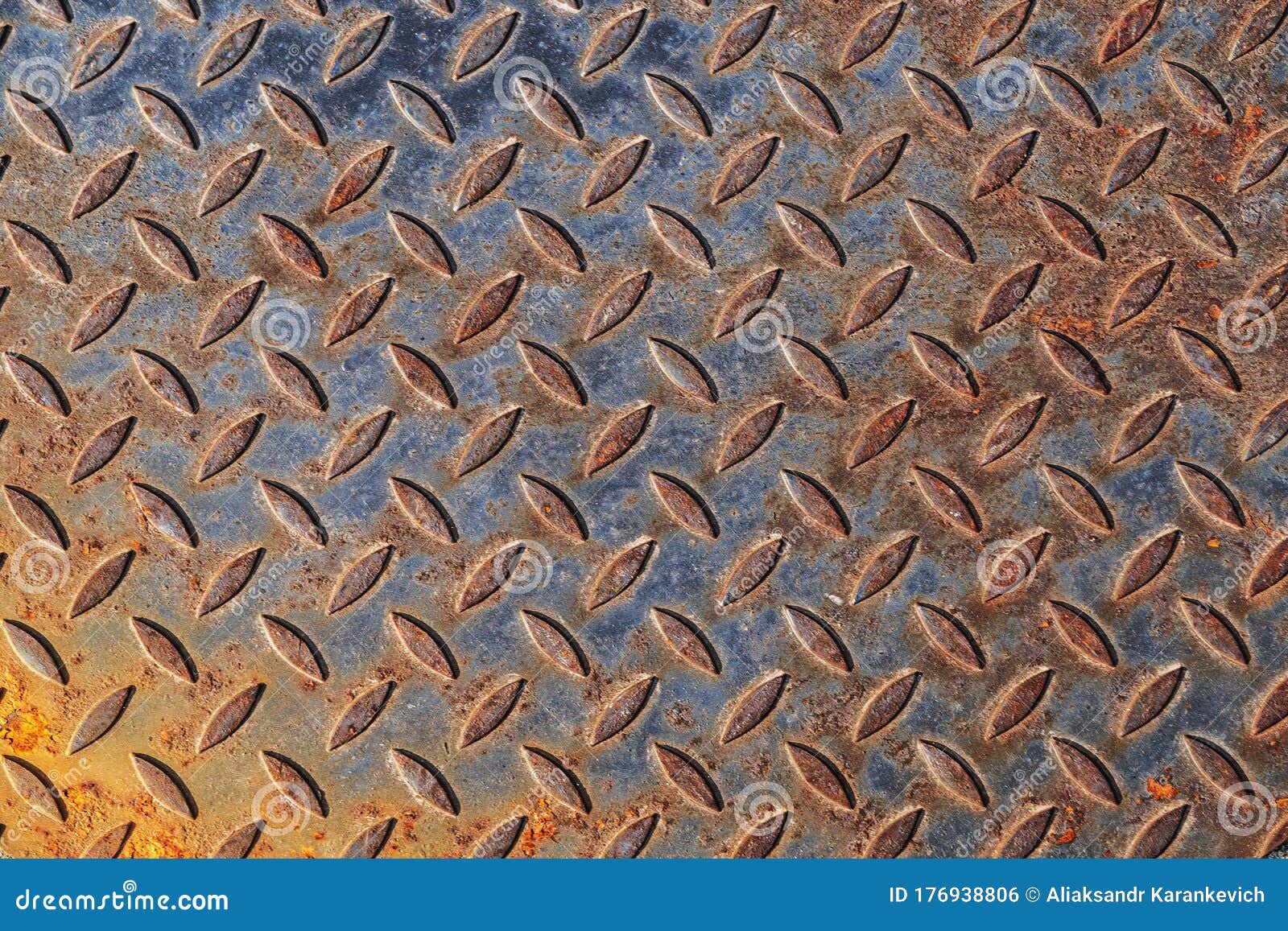 Background of Rusty Metal Material Texture with a Pattern, Used ...