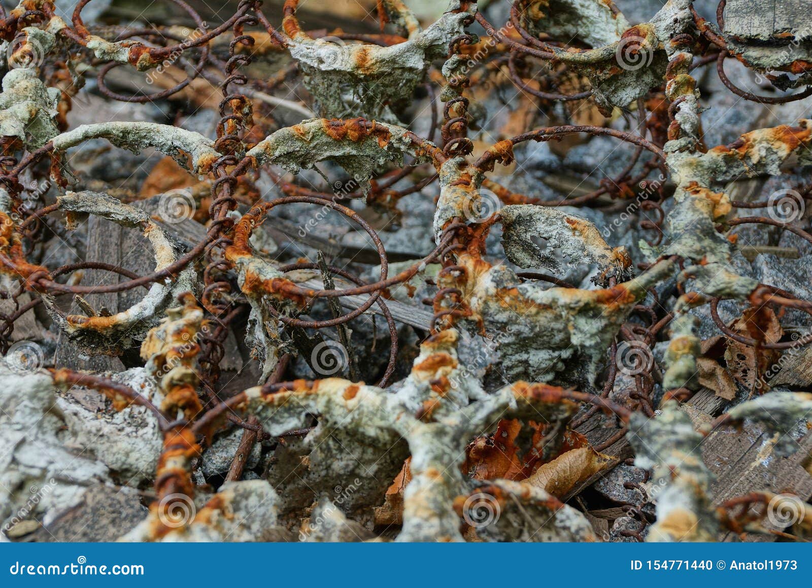 Background of Rusty Springs and Gray Threads Stock Photo - Image of ...