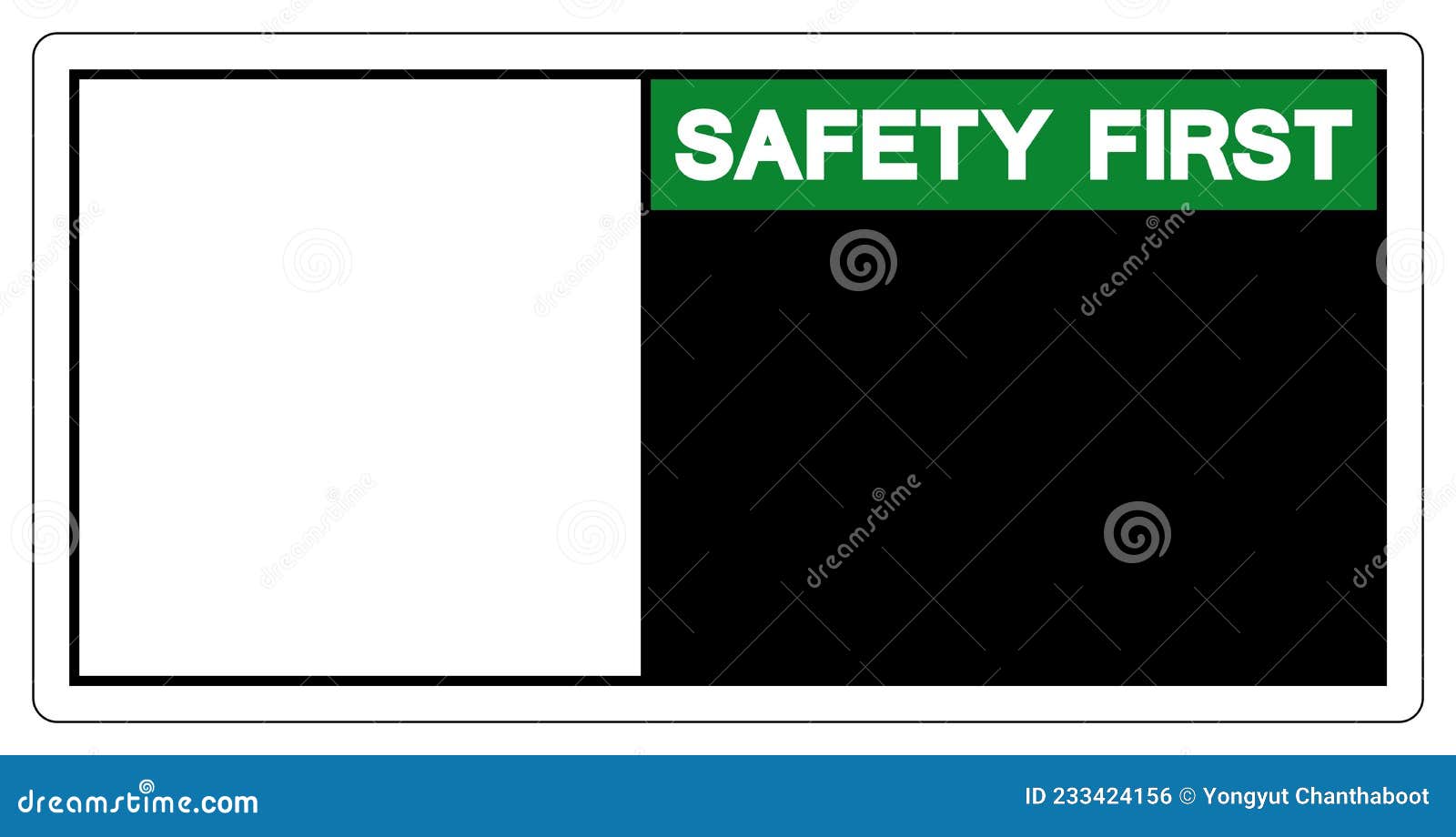 Background Safety First Blank Symbol Sign,Vector Illustration, Isolate ...