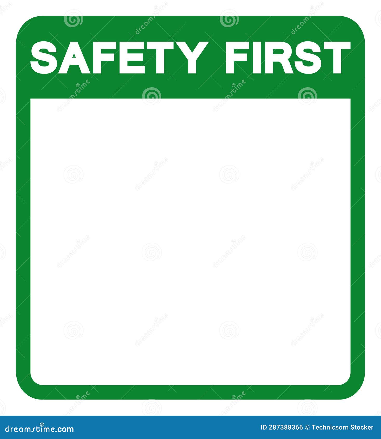 Background Safety First Blank Symbol Sign,Vector Illustration, Isolate ...