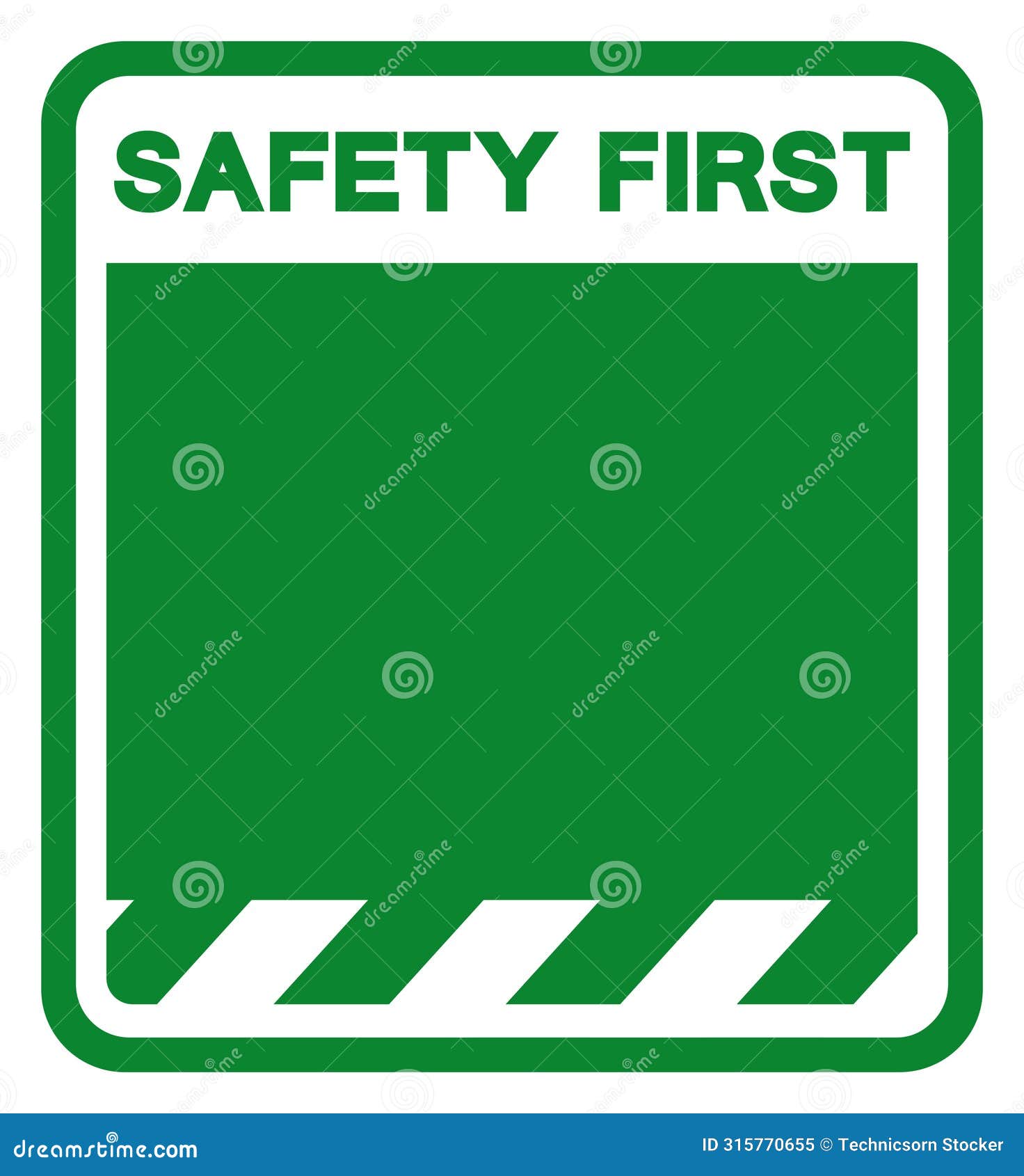 Background Safety First Blank Symbol Sign,Vector Illustration, Isolate ...