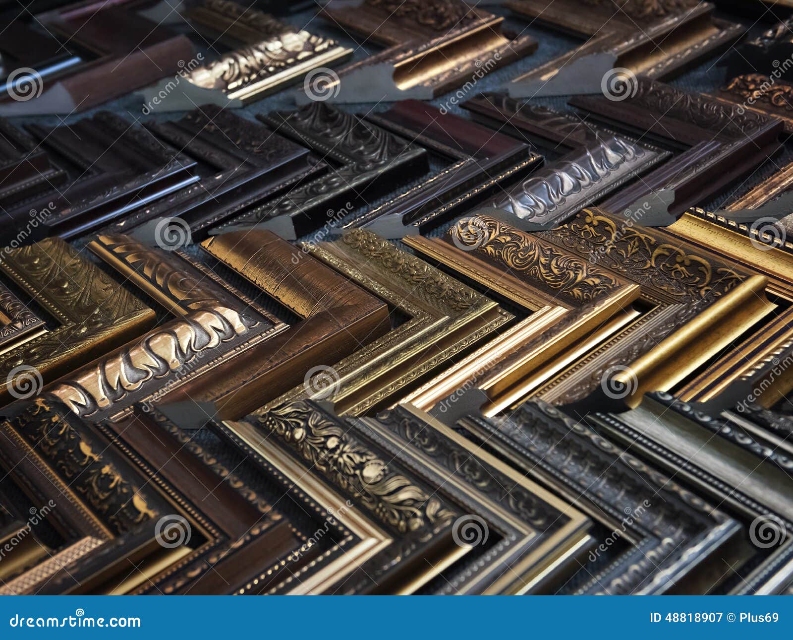 Background of the Sample Frames for Paintings Stock Image - Image of ...