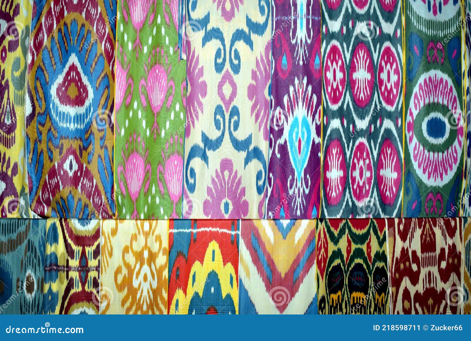 Uzbekistan National Patterns on Satin Stock Image - Image of handmade ...