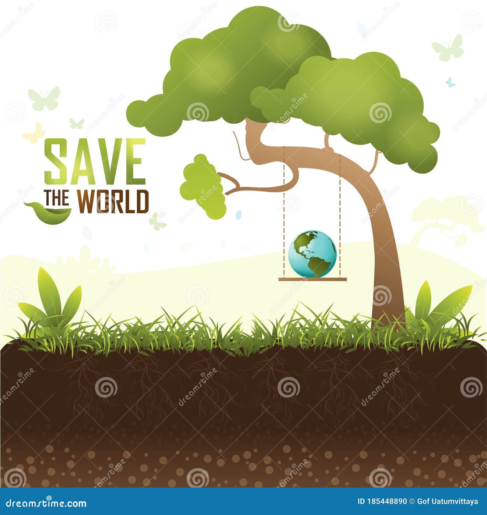 Save the World Vector Background. Stock Vector - Illustration of ...