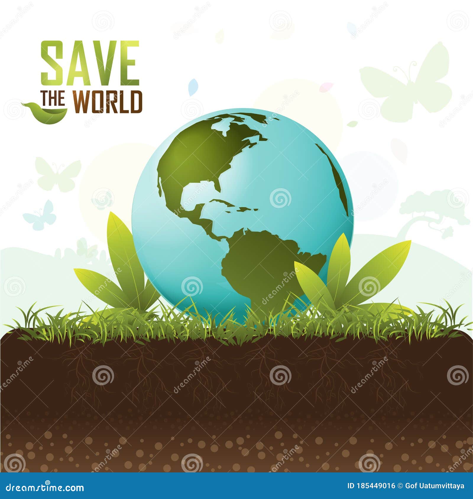 Save the World Vector Background. Stock Vector - Illustration of ...