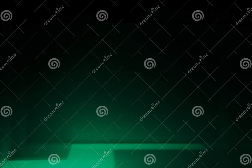 Background Scene of Empty Green Room Interior with Light and Dark ...