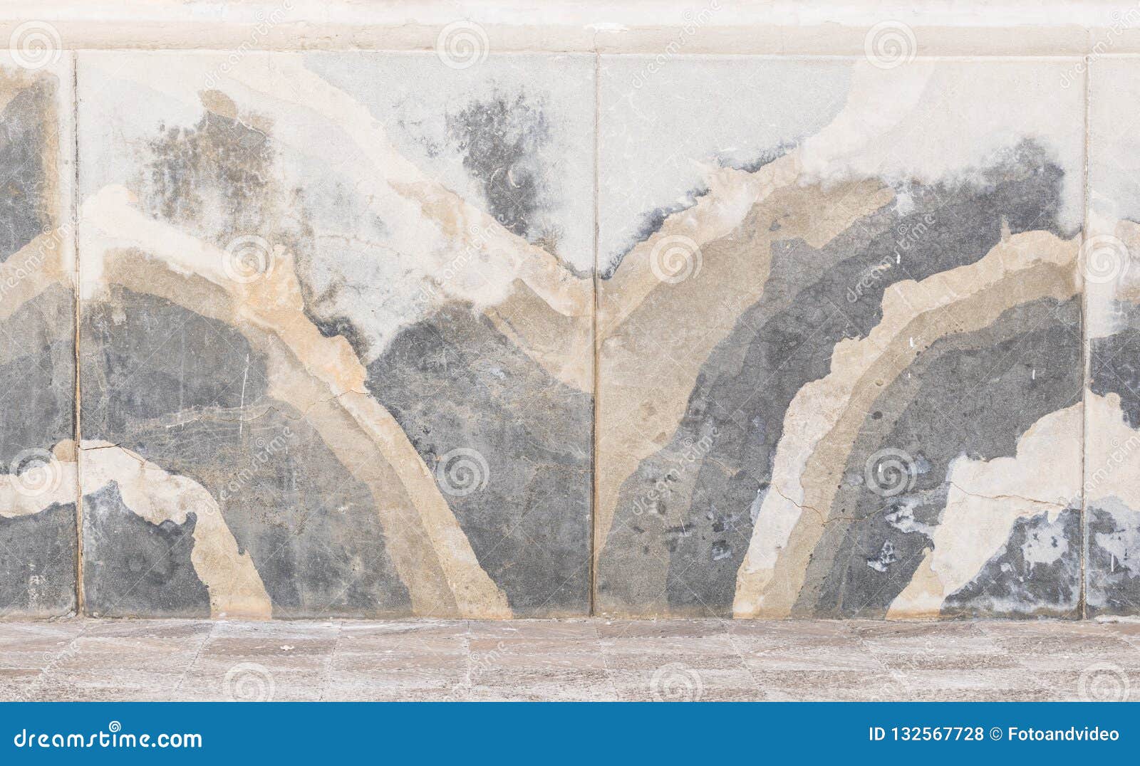 Old Stained Wall Facade Background Texture with Pavement Stock Photo ...