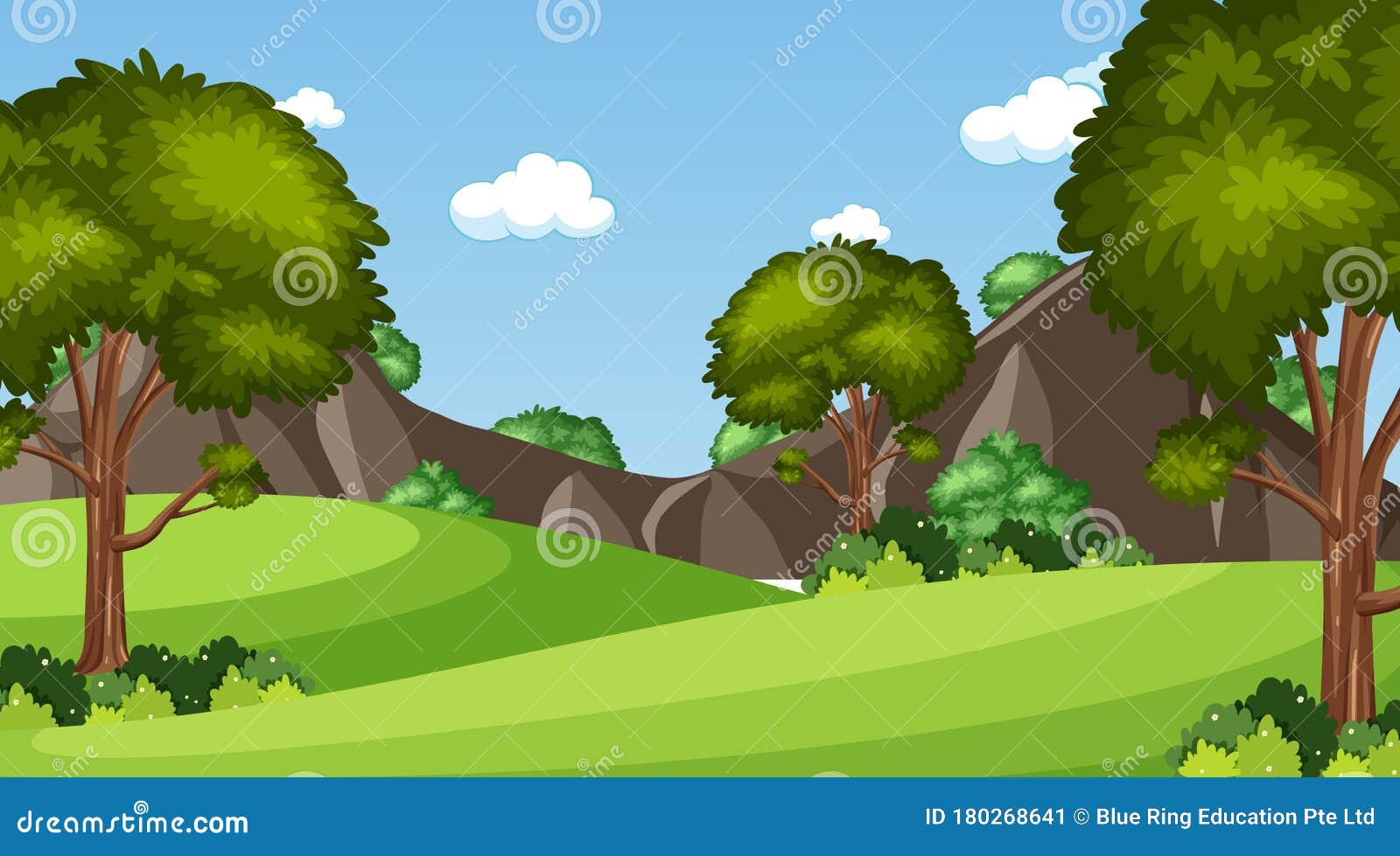 Background Scene with Many Trees in the Park Stock Vector ...