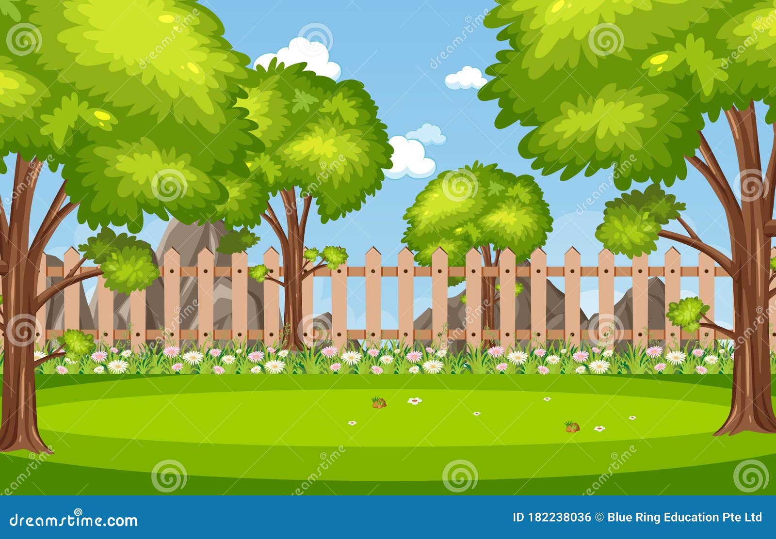 Background Scene with Many Trees in the Park Stock Vector ...