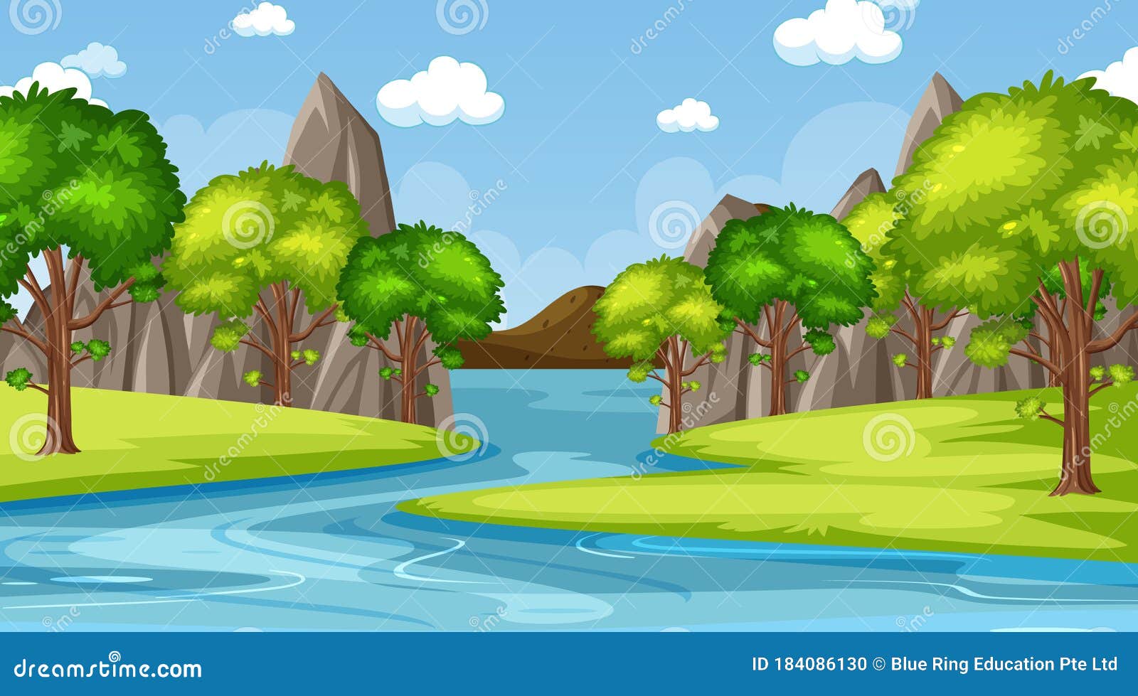 Background Scene with Many Trees in the Park Stock Vector ...
