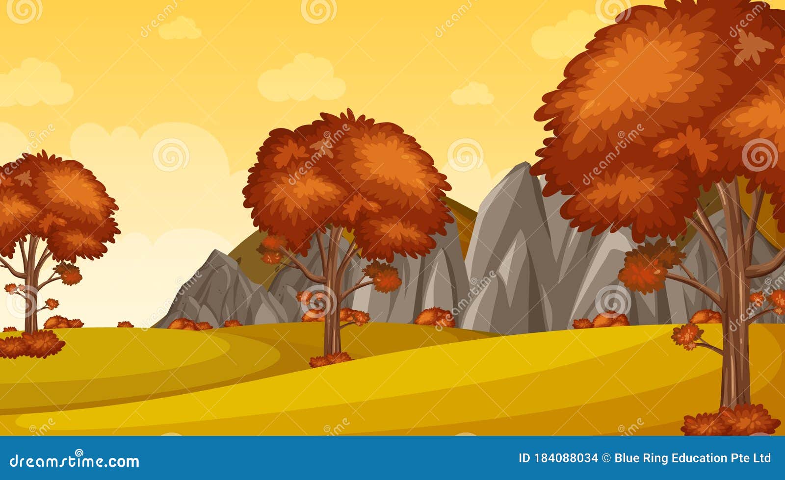 Background Scene with Many Trees in the Park Stock Vector ...