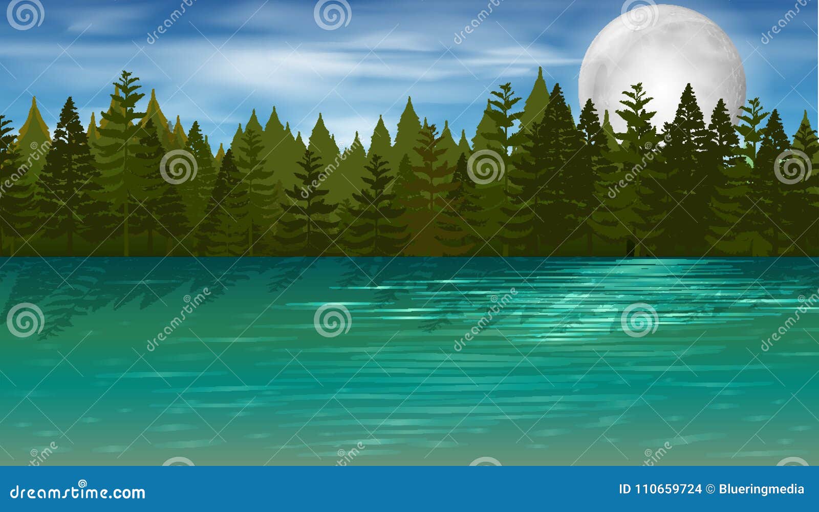 Trees On Lake Shore Sketch Cartoon Vector | CartoonDealer.com #149639345