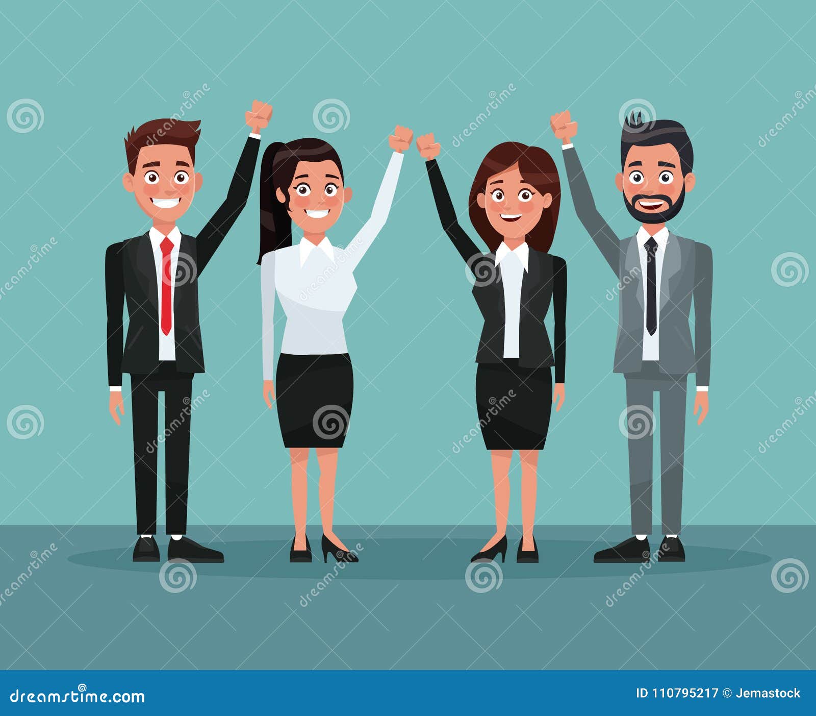 Background Scene Set People in Formal Suit Greeting Stock Vector ...