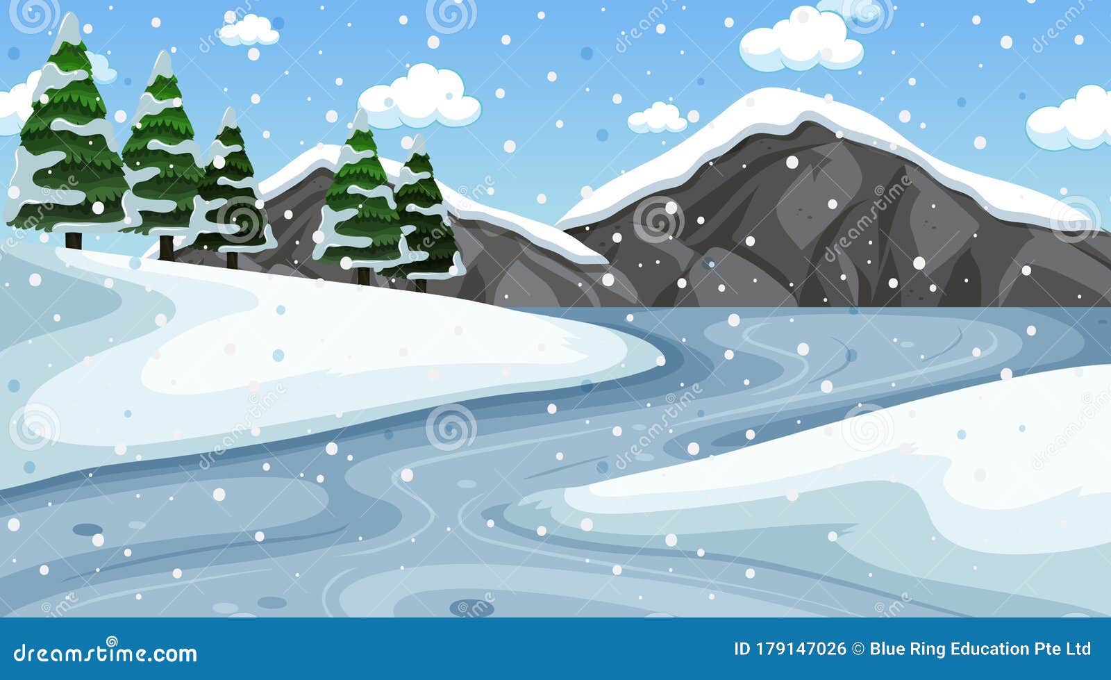 Background Scene with Snow in the Field Stock Vector - Illustration of ...