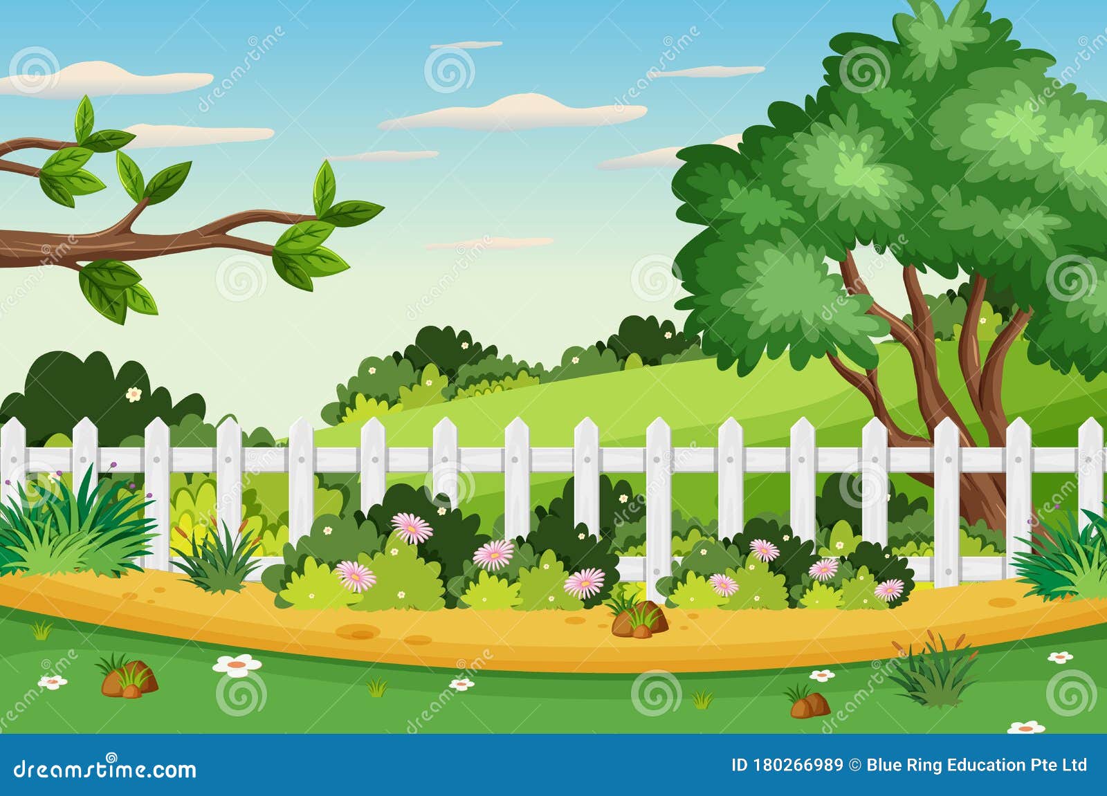 Background Scene with Trees in the Park Stock Vector - Illustration of ...