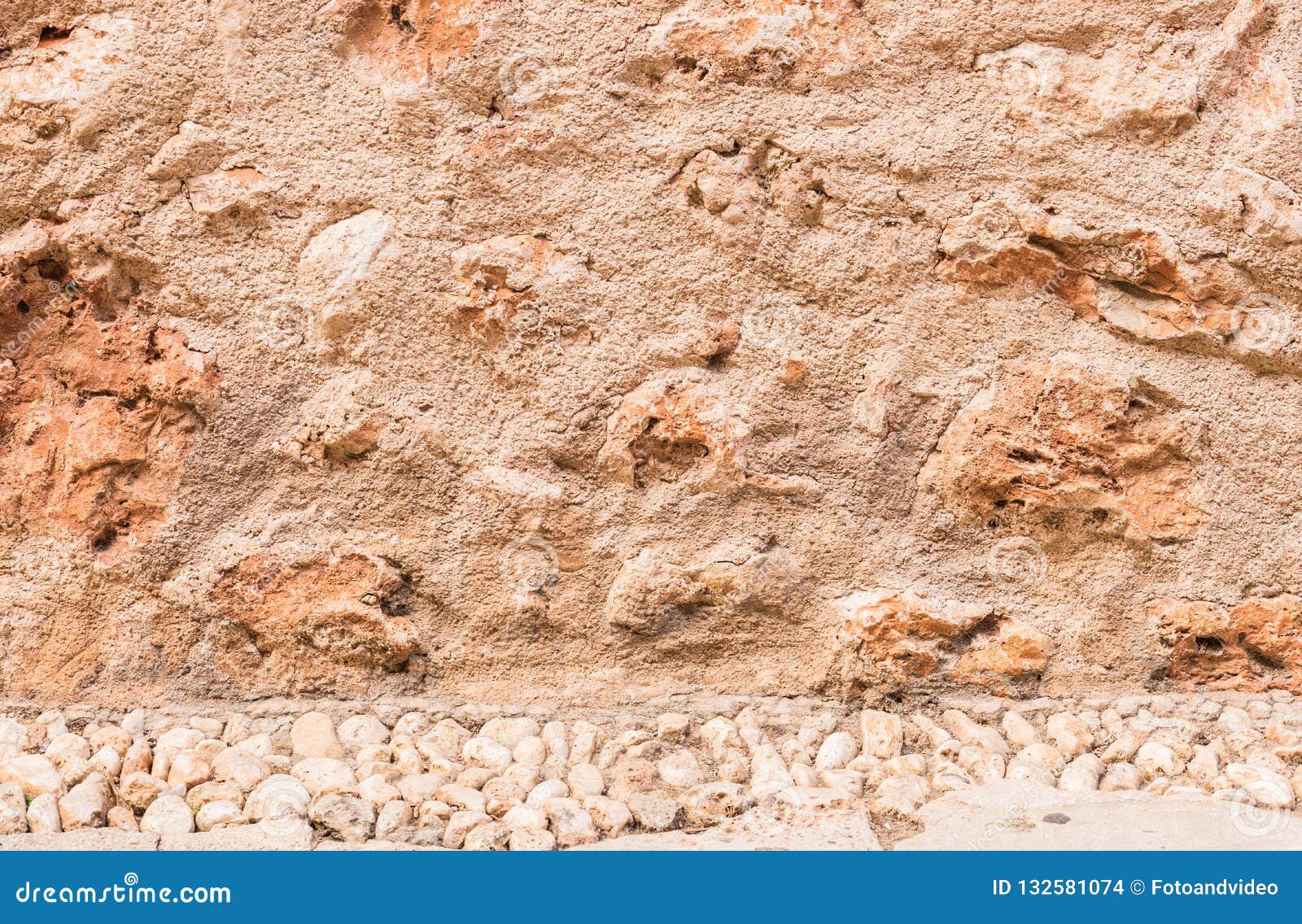 Old Rustic Plaster Stone Wall Background Texture with Pavement Stock ...