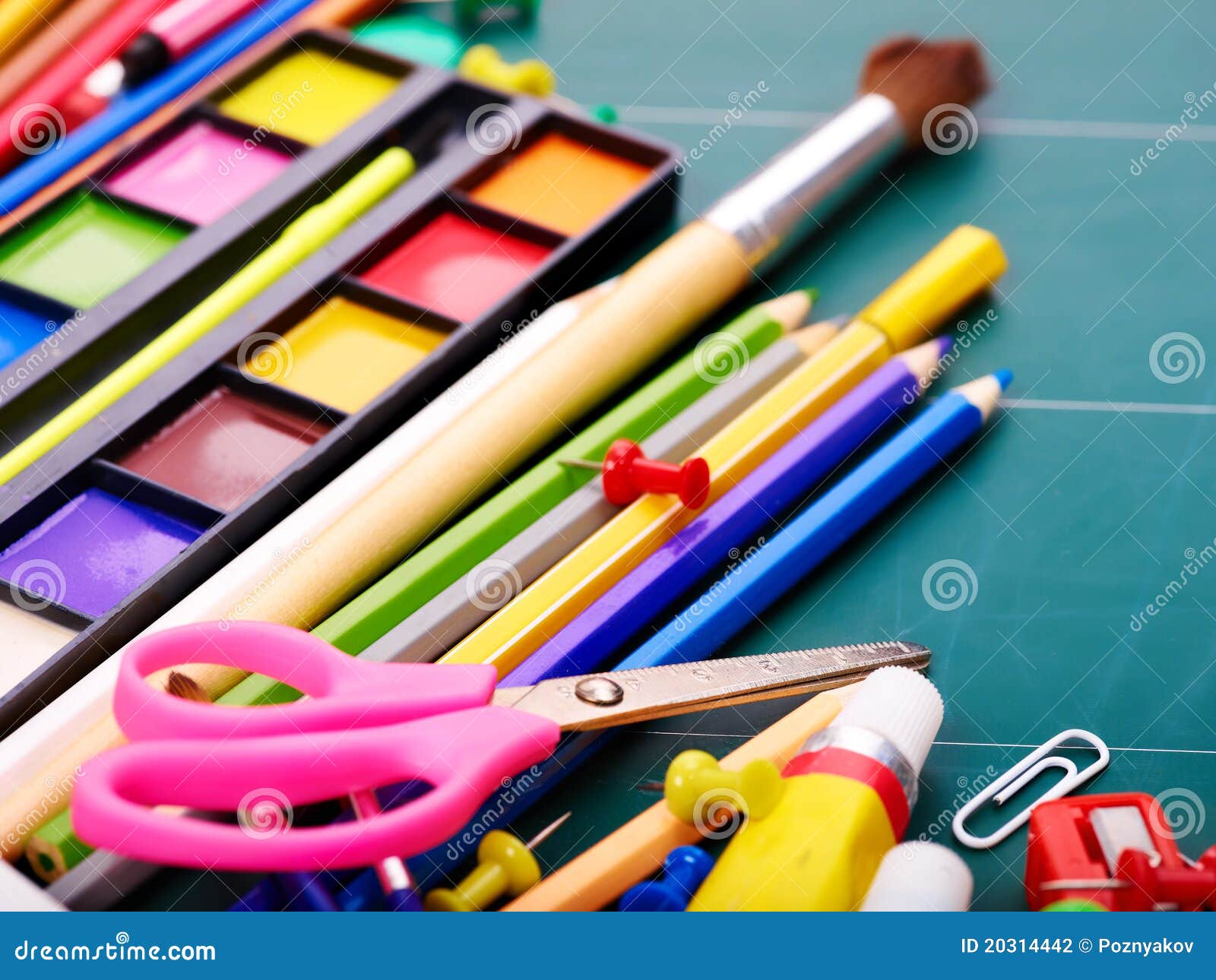 Background of School Supplies. Stock Photo - Image of isolated ...