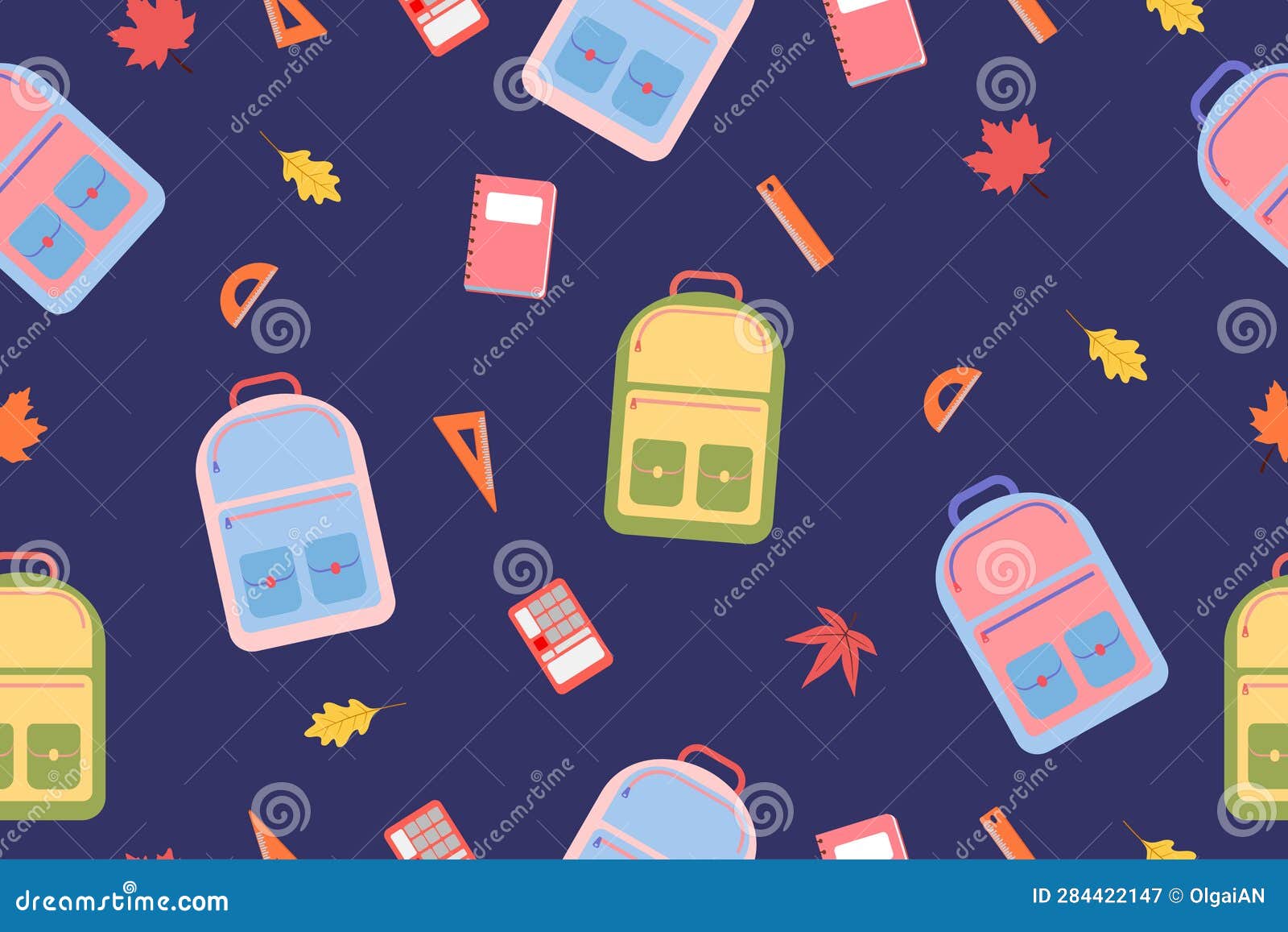 Background with School Supplies. Seamless Pattern Back To School ...