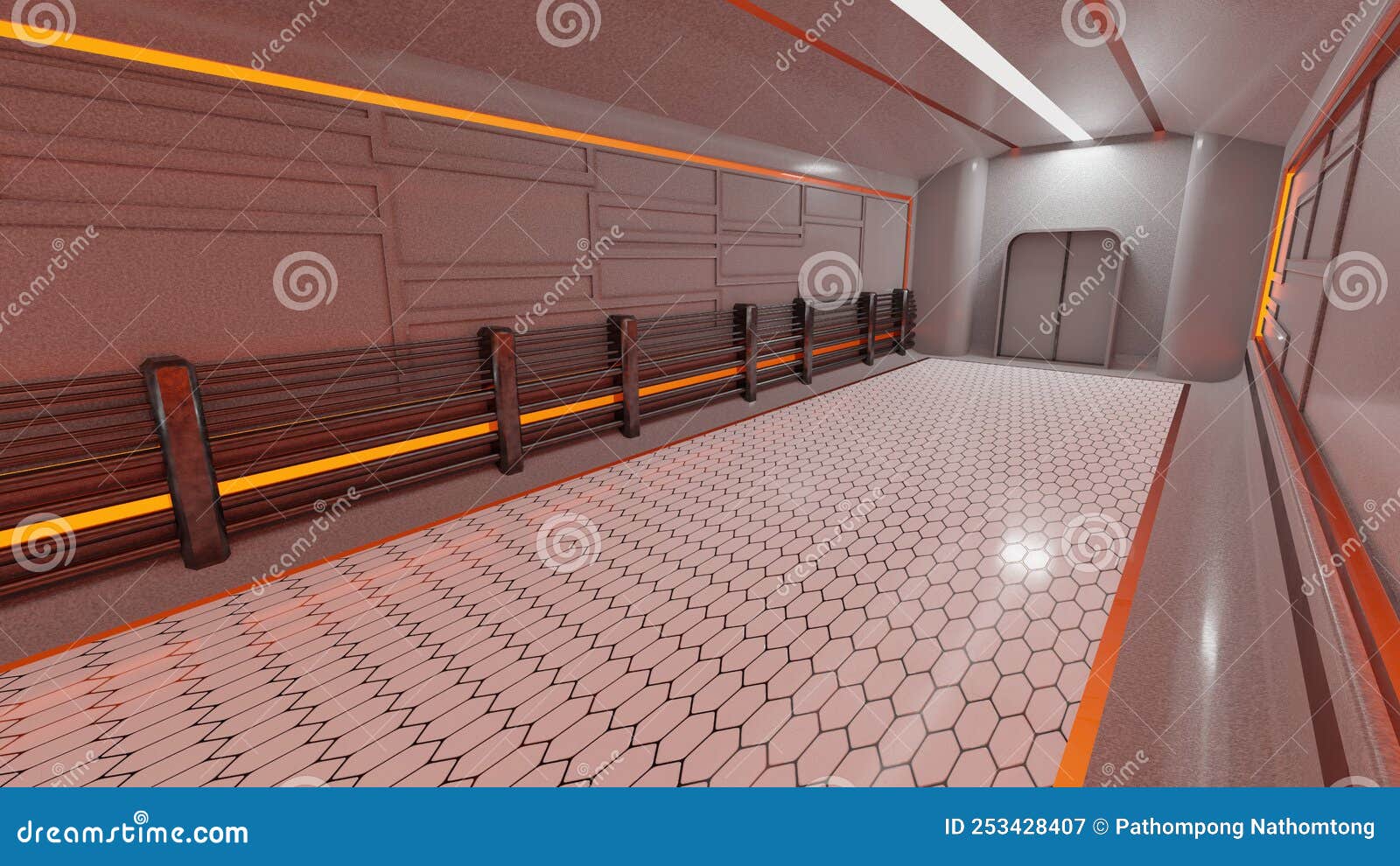 Background of Sci Fi Gate Tunnel Modern Futuristic Spaceship , 3D ...