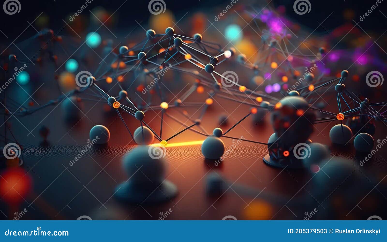 Background - Sci-Fi Network with Wireframe Robot on Cloud Backdrop - Ai ...