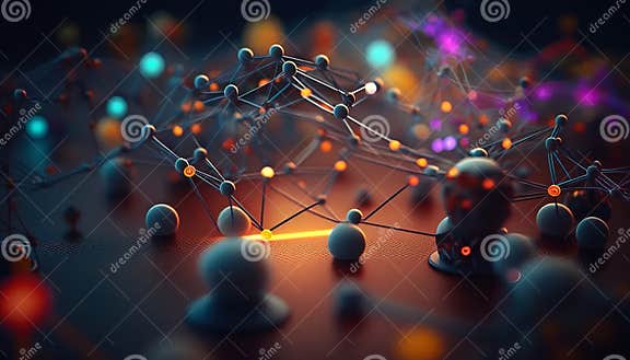 Background - Sci-Fi Network with Wireframe Robot on Cloud Backdrop - Ai ...