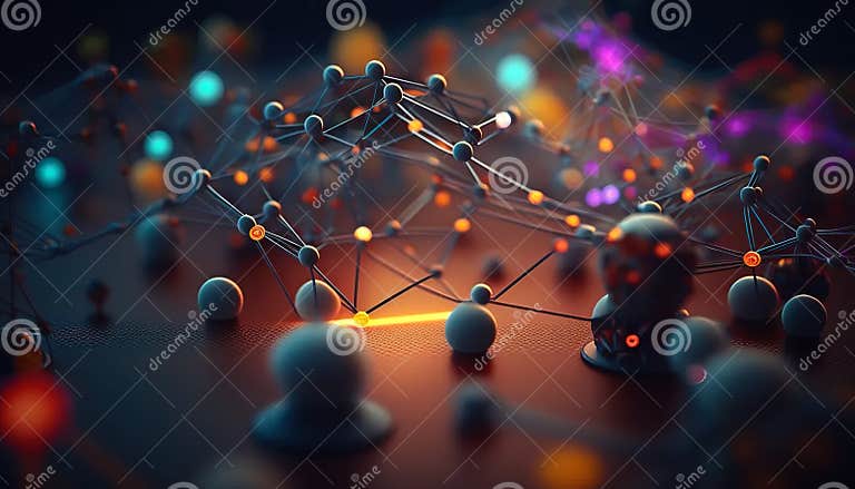 Background - Sci-Fi Network with Wireframe Robot on Cloud Backdrop - Ai ...