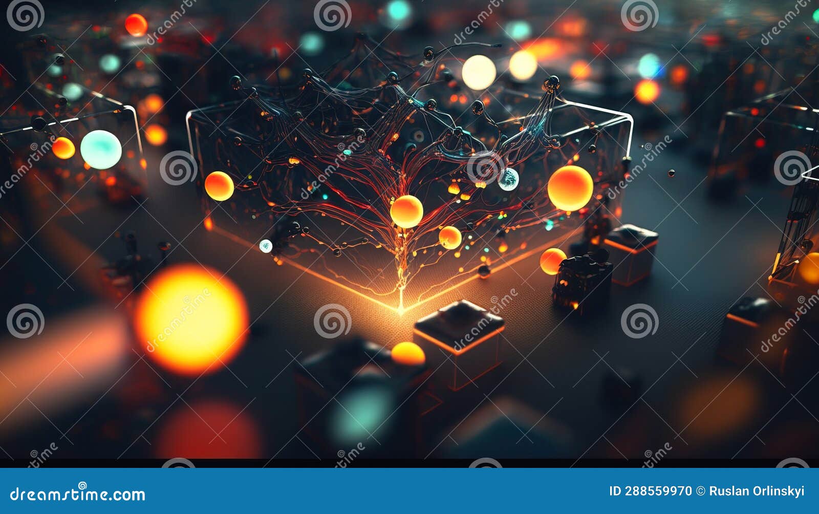 Background - Sci-Fi Network with Wireframe Robot on Cloud Backdrop - Ai ...