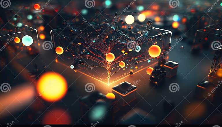Background - Sci-Fi Network with Wireframe Robot on Cloud Backdrop - Ai ...