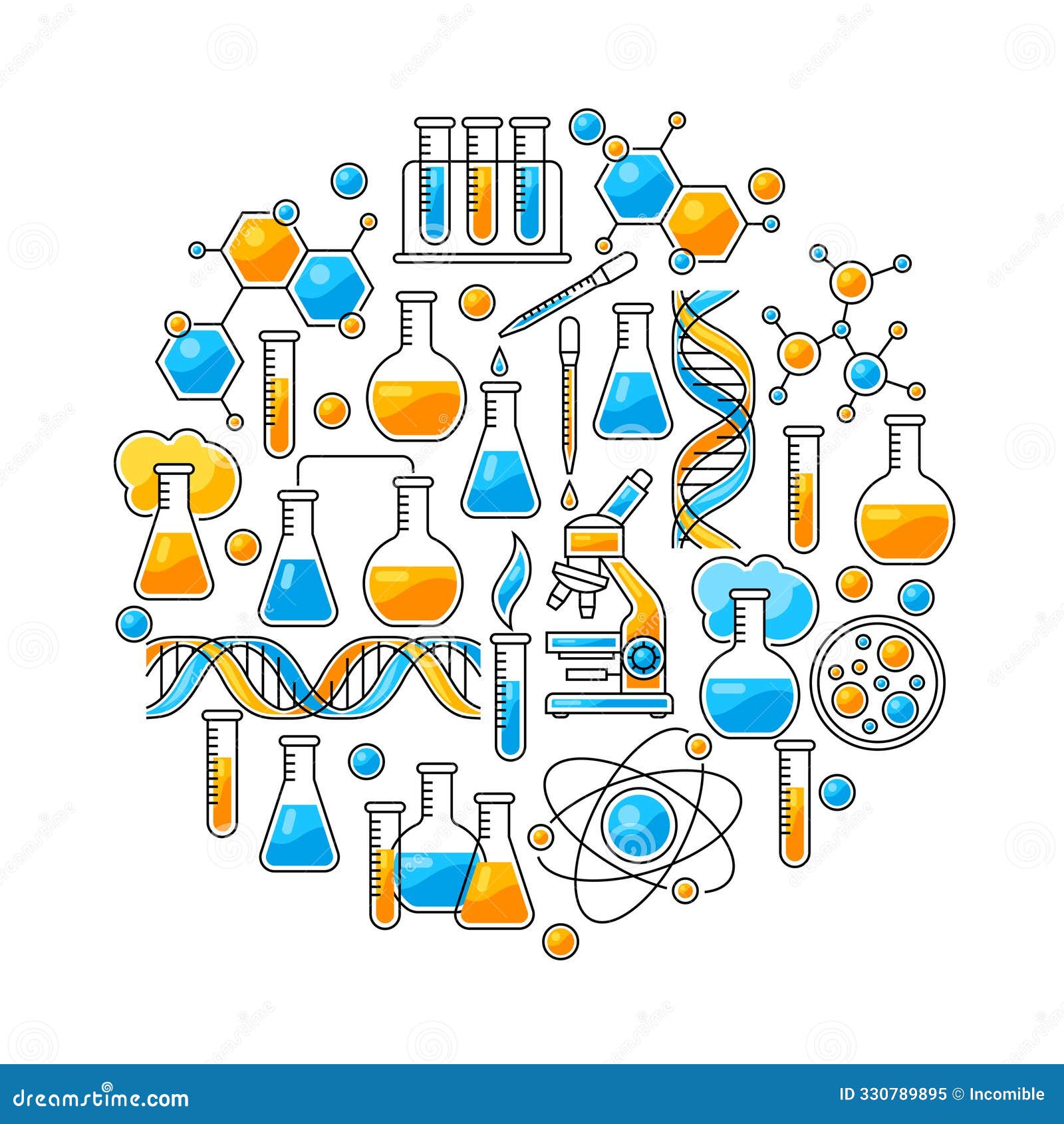 Background with Science Items. Medical Concept Image Stock Illustration ...