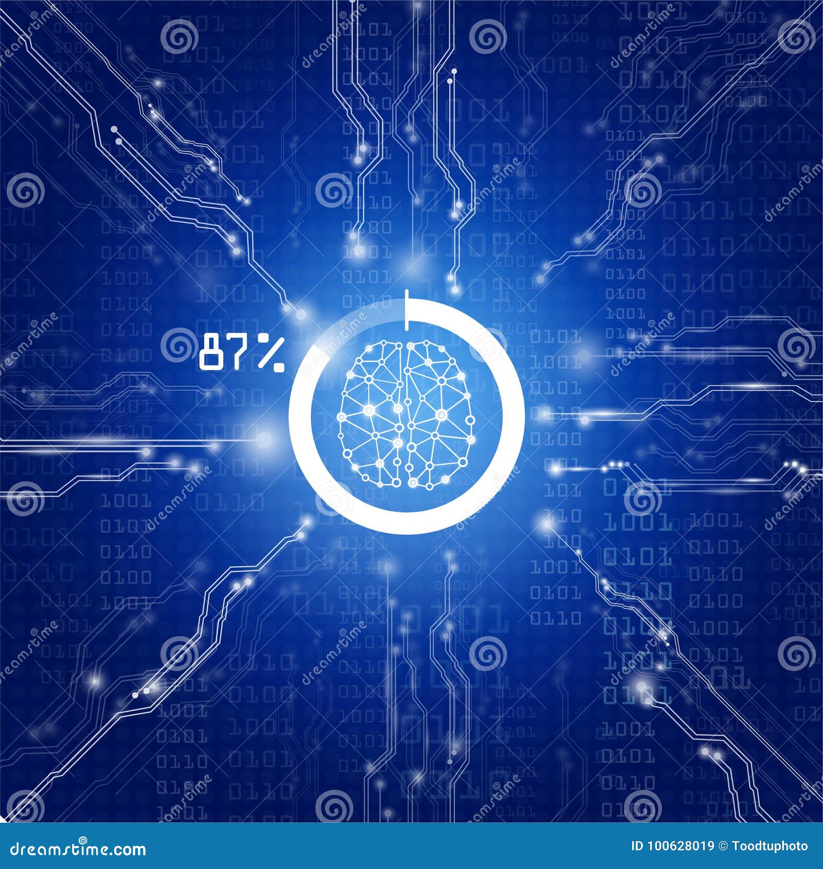 Background Science Technology ,digital Brain Genius with Processor Chip ...