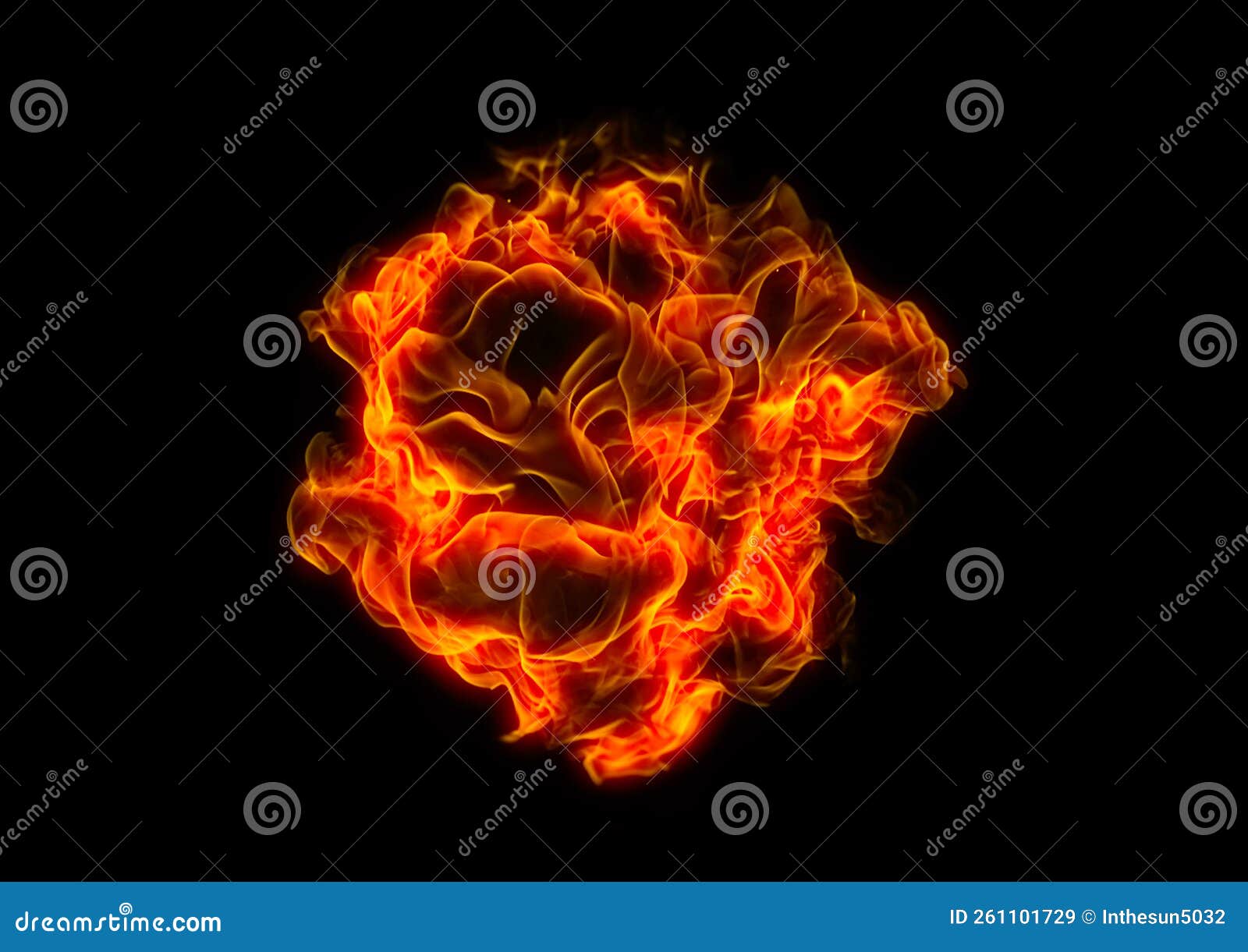 3d Illustration of a Burning Fireball Burning in the Dark Stock ...