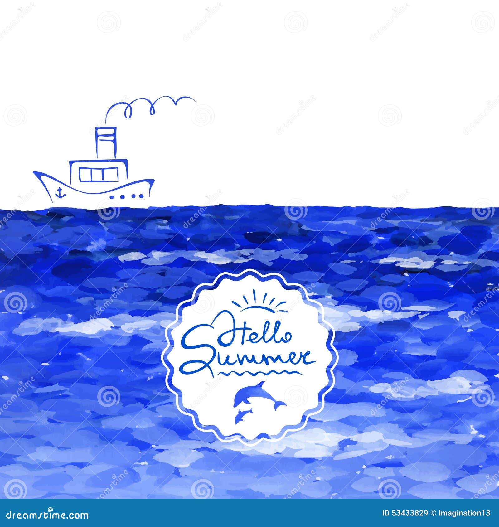 Background - Sea and Steamship Stock Vector - Illustration of exotic ...