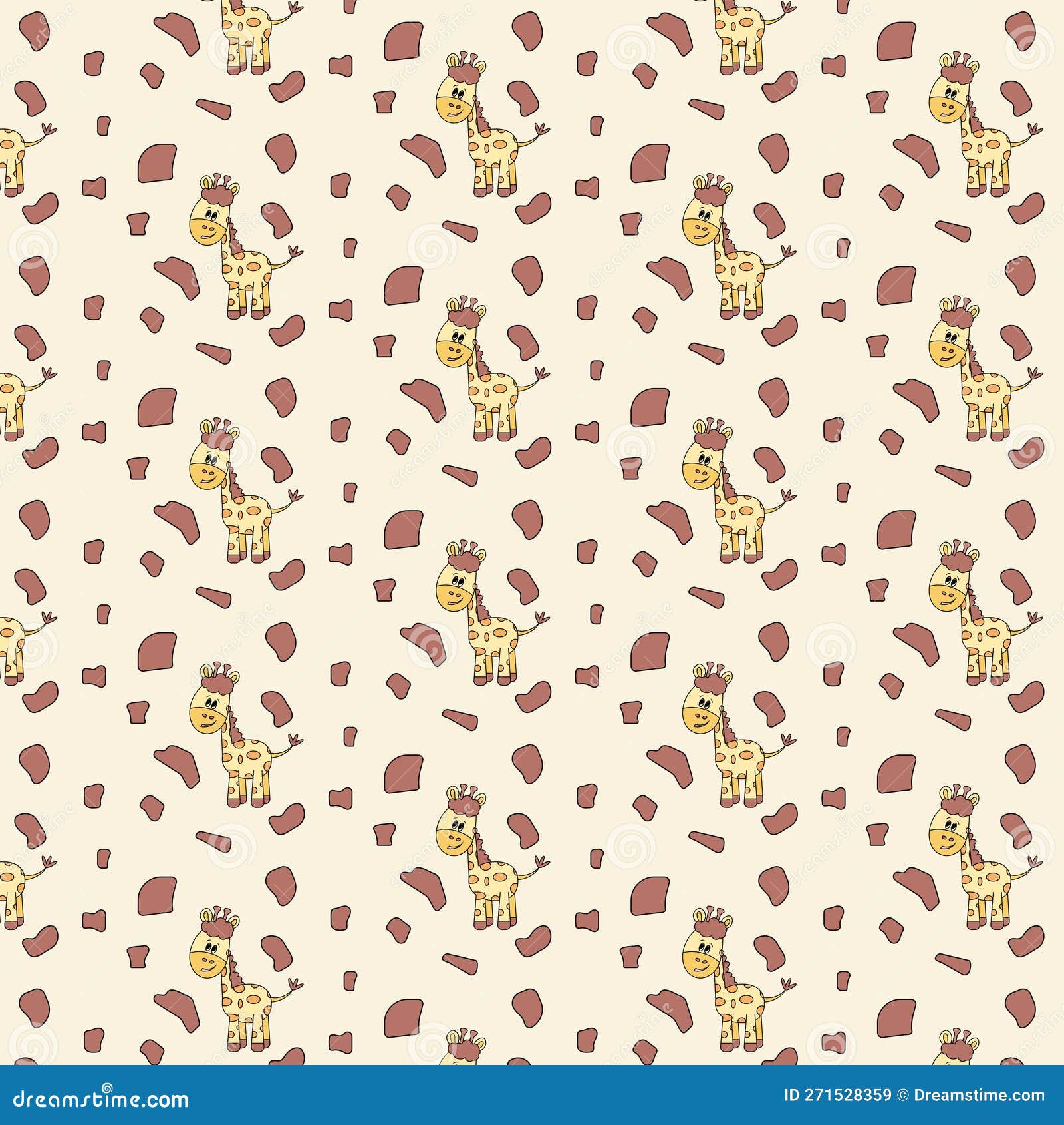 Background Seamless Pattern with Giraffes and Giraffe Specks Cute ...
