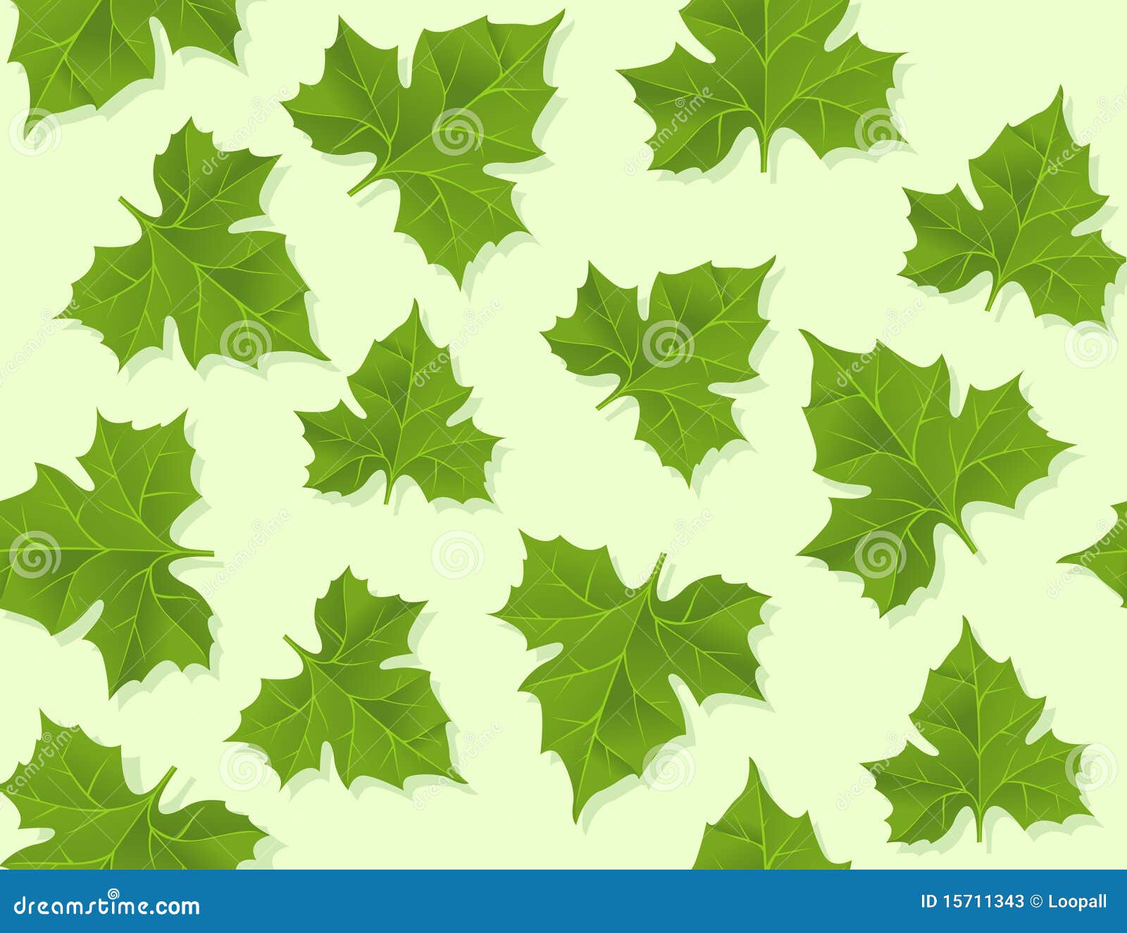Background Seamless Pattern of Green Leaves Stock Vector - Illustration ...